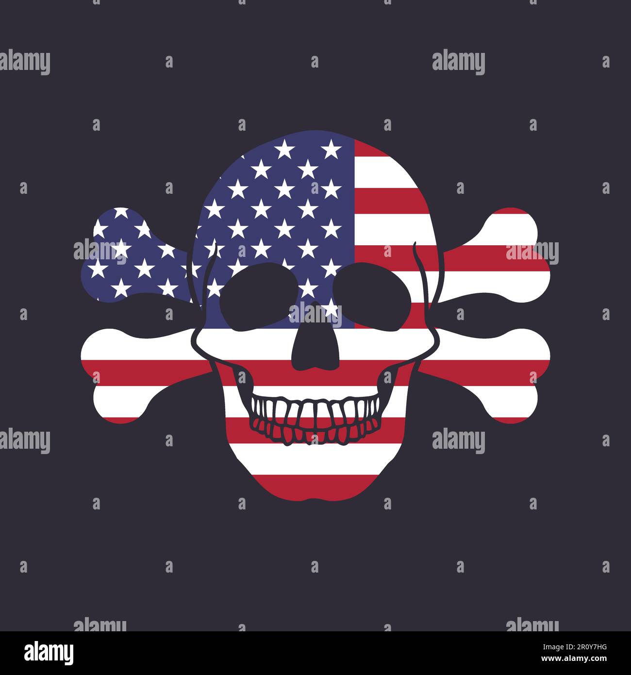American skull artwork Stock Vector Image & Art - Alamy