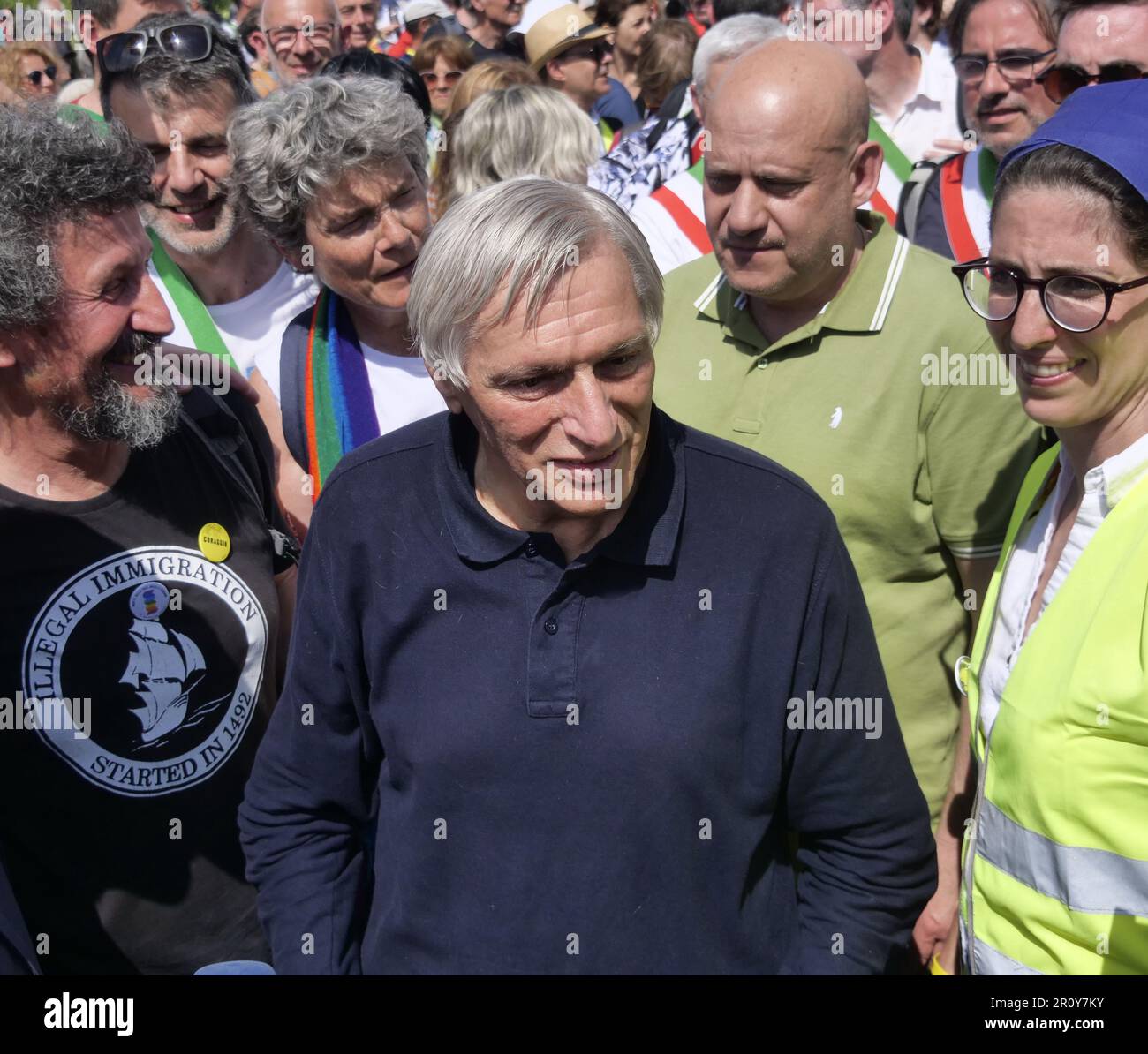 Don Luigi Ciotti at the march of the peace organized by the cities of ...