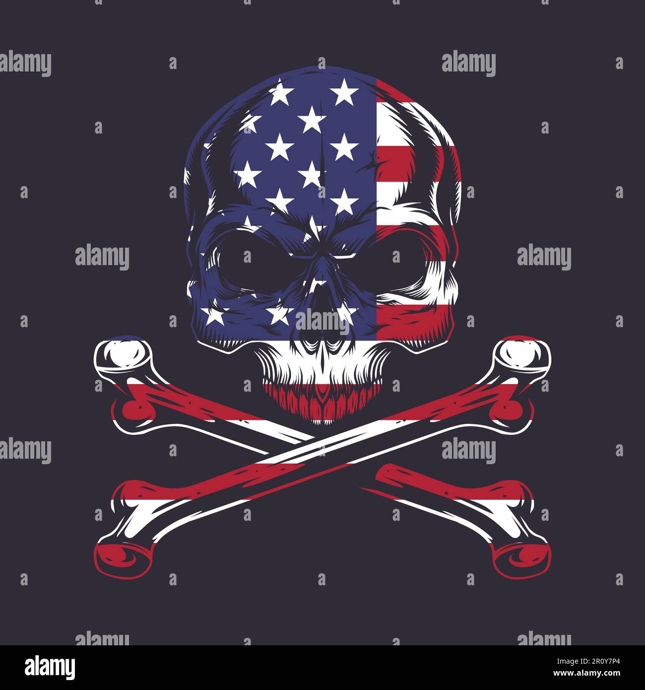 American skull artwork Stock Vector Image & Art - Alamy