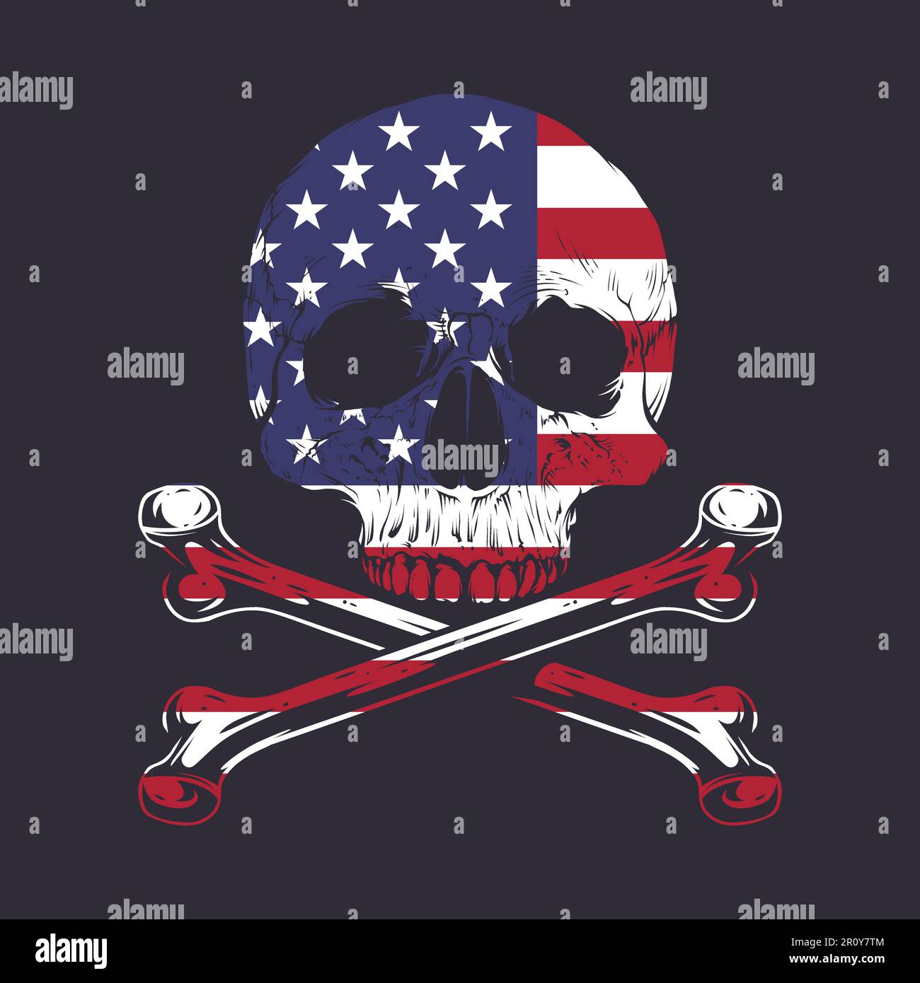 American skull artwork Stock Vector Image & Art - Alamy