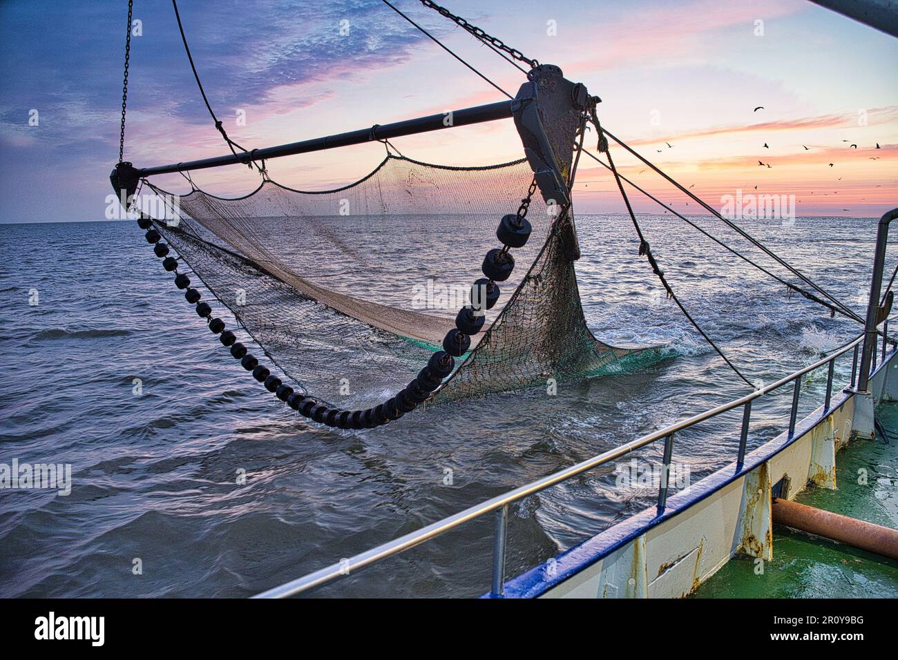 Krabbenfischer, Krabbenkutter, Schleppnetz, Trawl, Trawl net, Nordsee, North Sea, Fischfang ...
