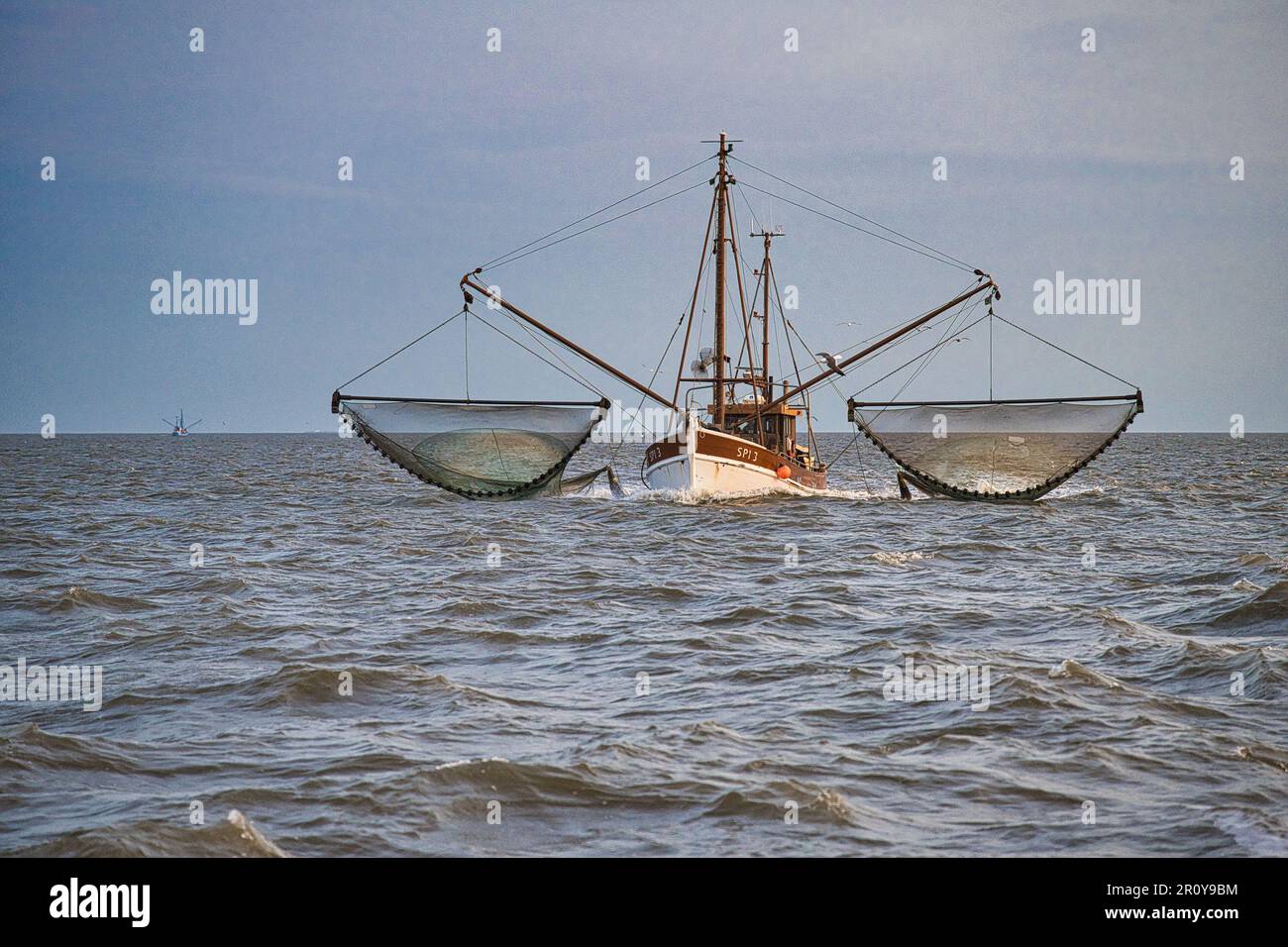 Krabbenfischer, Krabbenkutter, Schleppnetz, Trawl, Trawl net, Nordsee ...