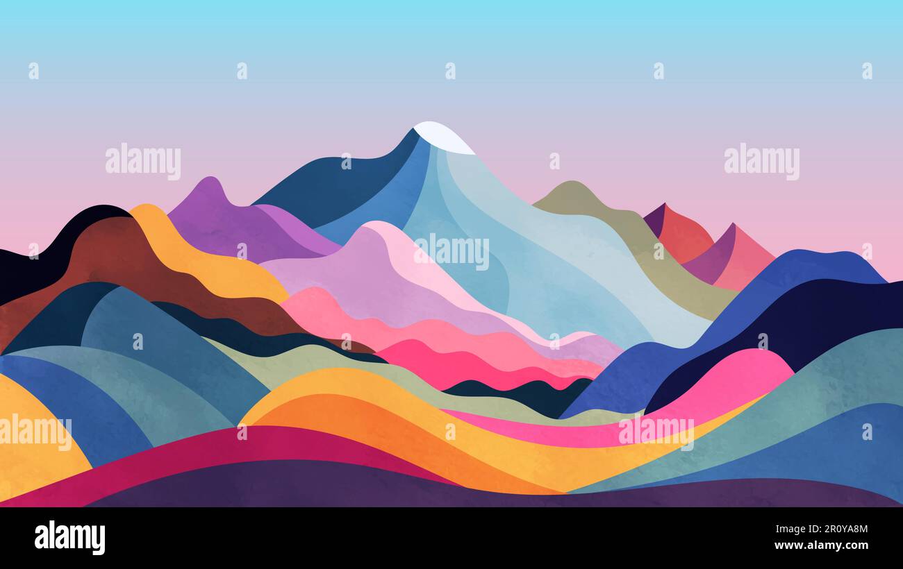 Psychedelic mountains Stock Vector Images - Alamy