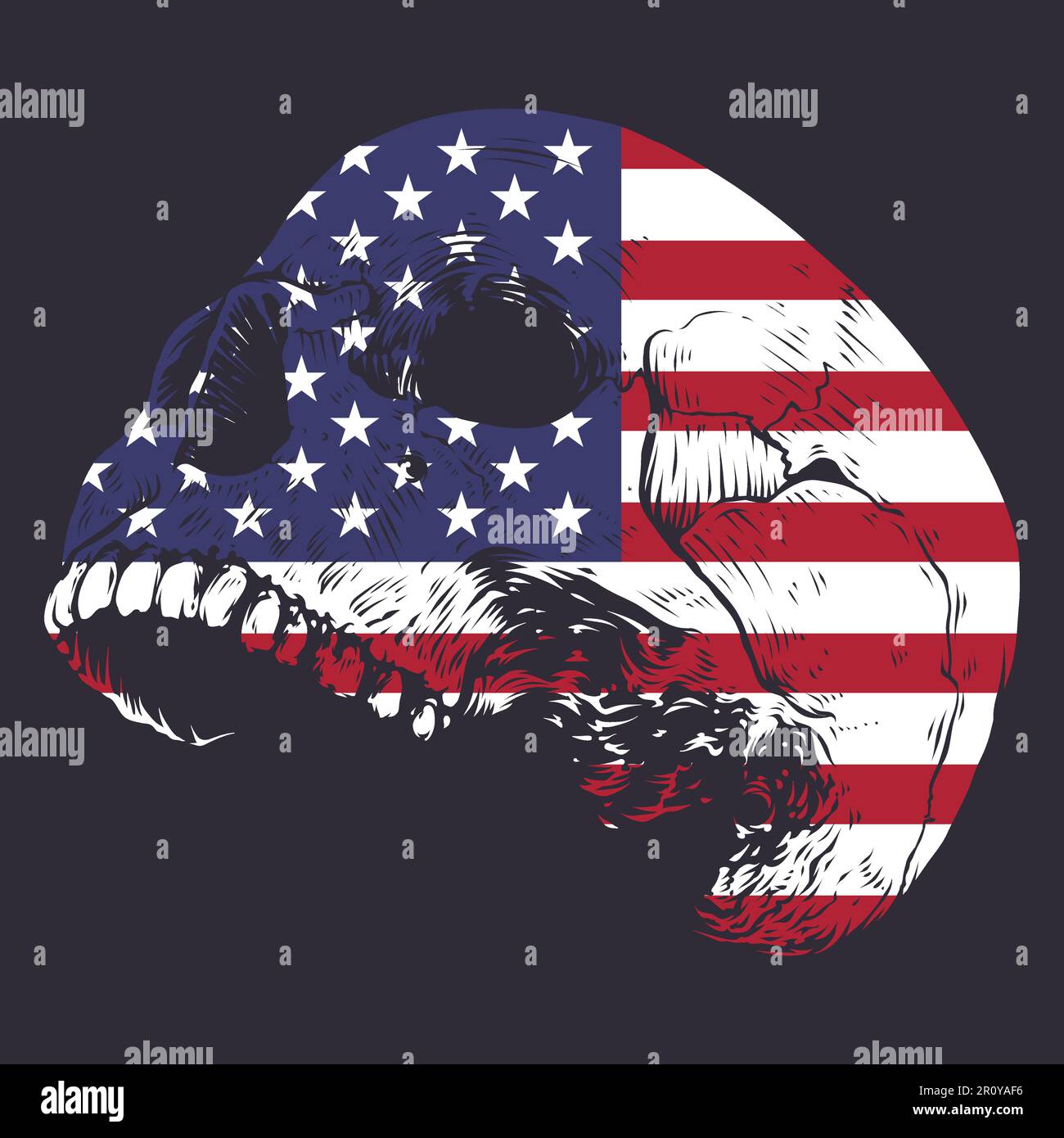 American skull artwork Stock Vector Image & Art - Alamy