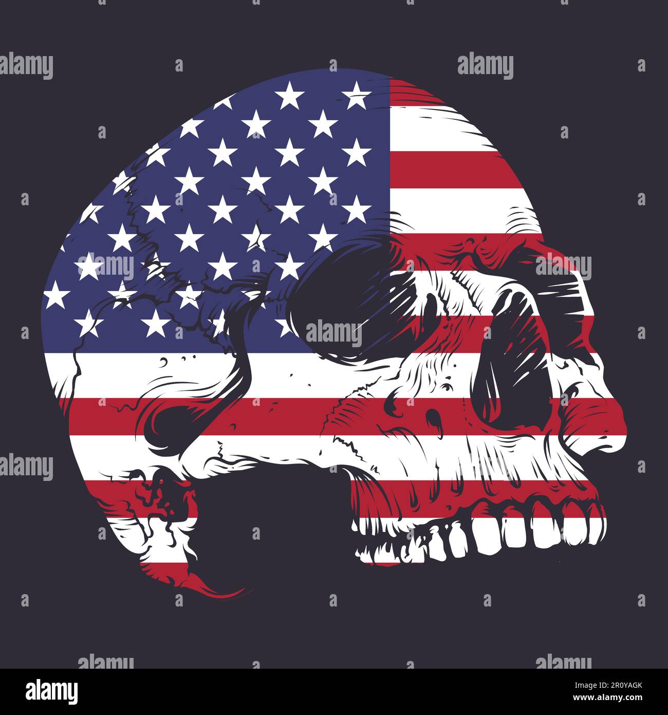 American skull artwork Stock Vector Image & Art - Alamy
