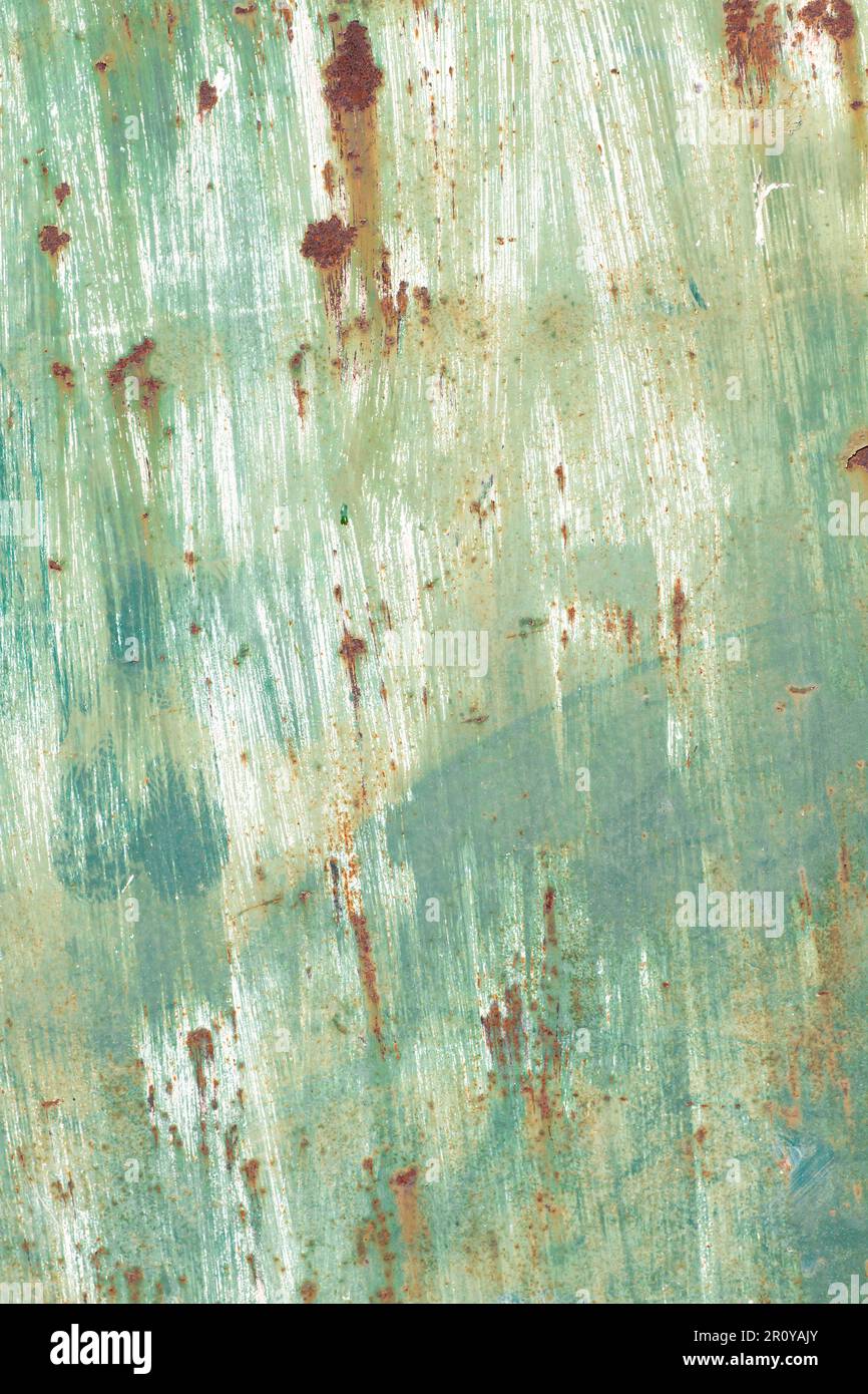 Old rusted metal sheet with worn out green paint Stock Photo - Alamy