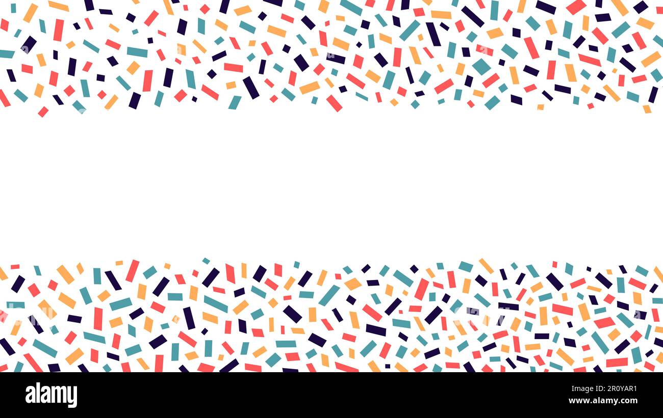 Cute background with colorful confetti. Party doodles vector border ...