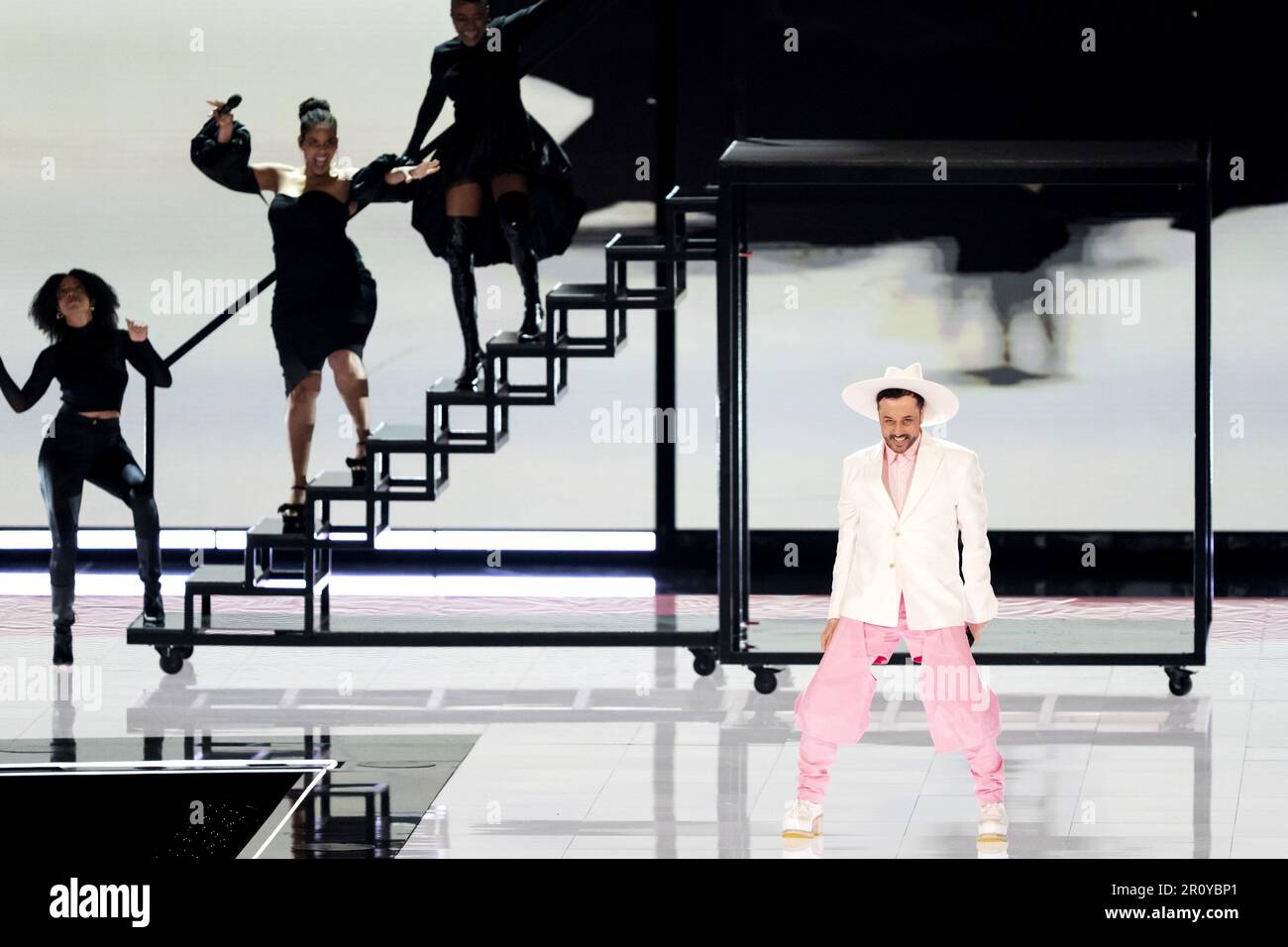 LIVERPOOL - 10/05/2023, Gustaph from Belgium during the dress rehearsal ...