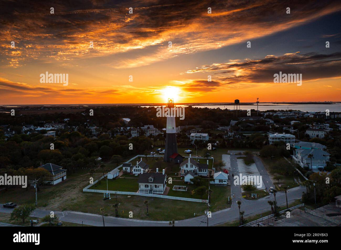 Tybee Lighthouse during sunset in Tybee Island Georgia March 2023 Stock ...