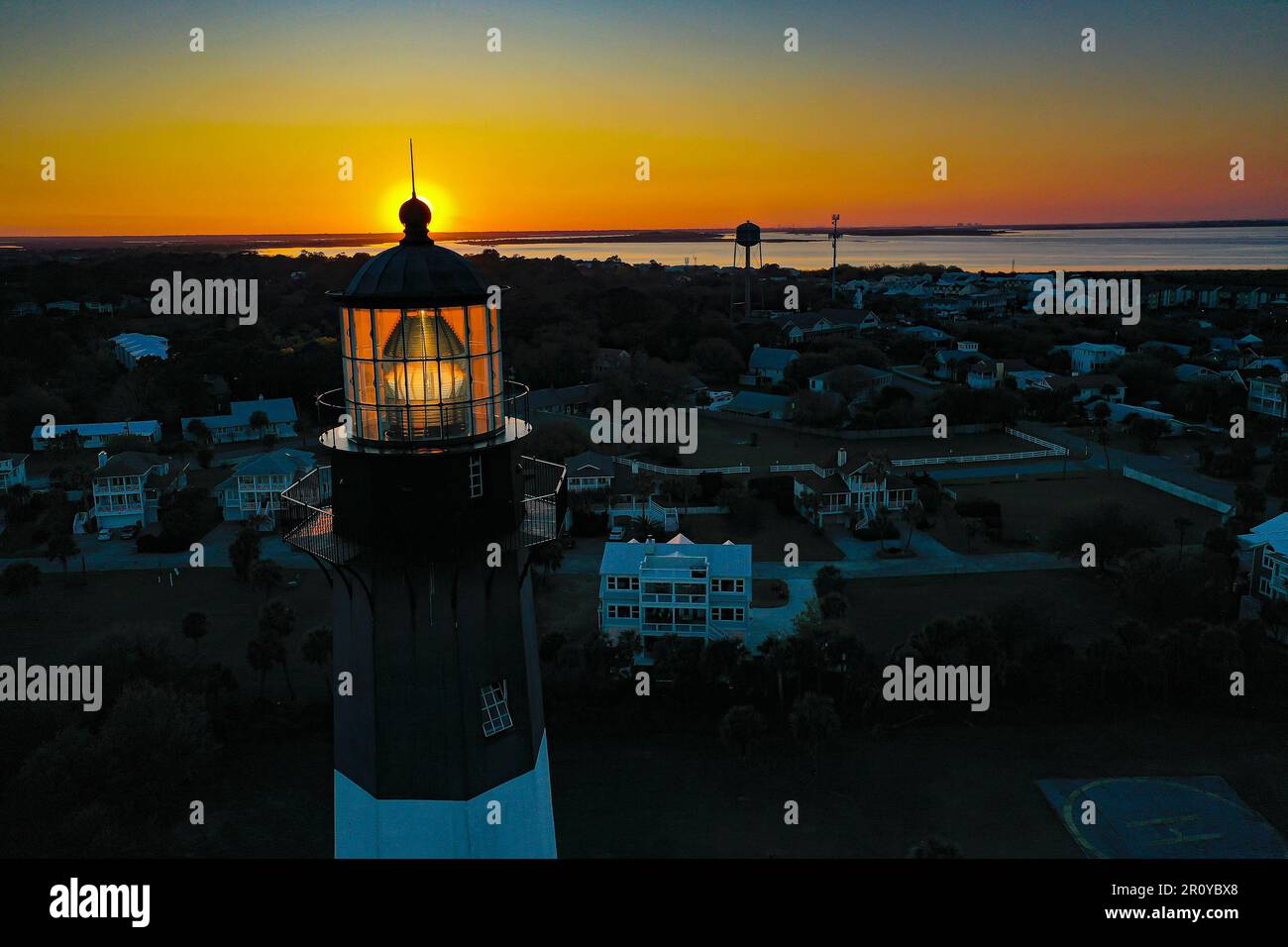 Tybee Lighthouse during sunset in Tybee Island Georgia March 2023 Stock ...