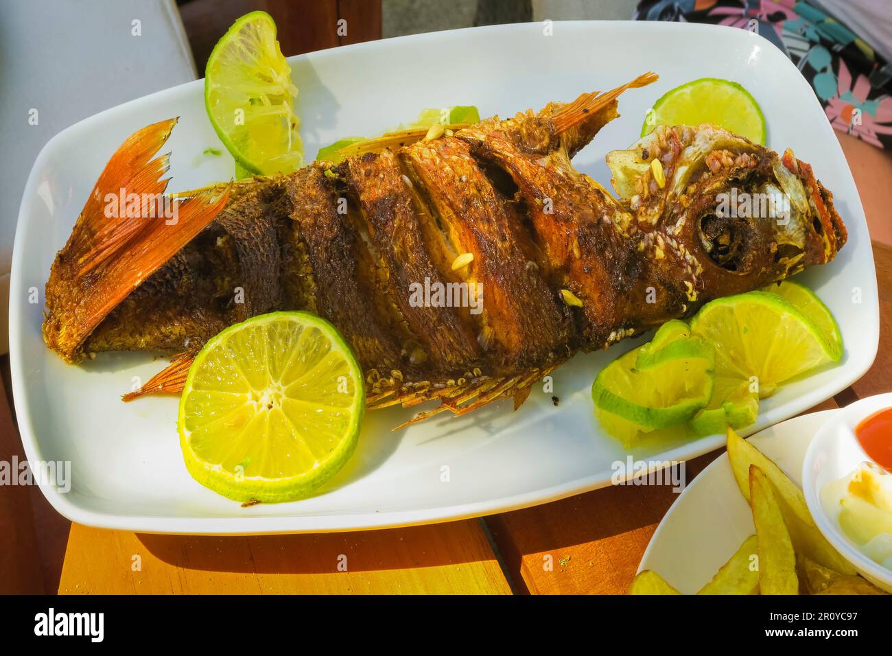 Fried red snapper, a popular Costa Rican fish dish. Playa Guiones ...