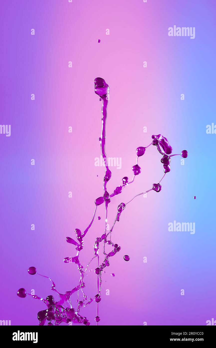 Abstract Background Of A Splash Of Colored Water Collision Of Colored Drops Falling Towards