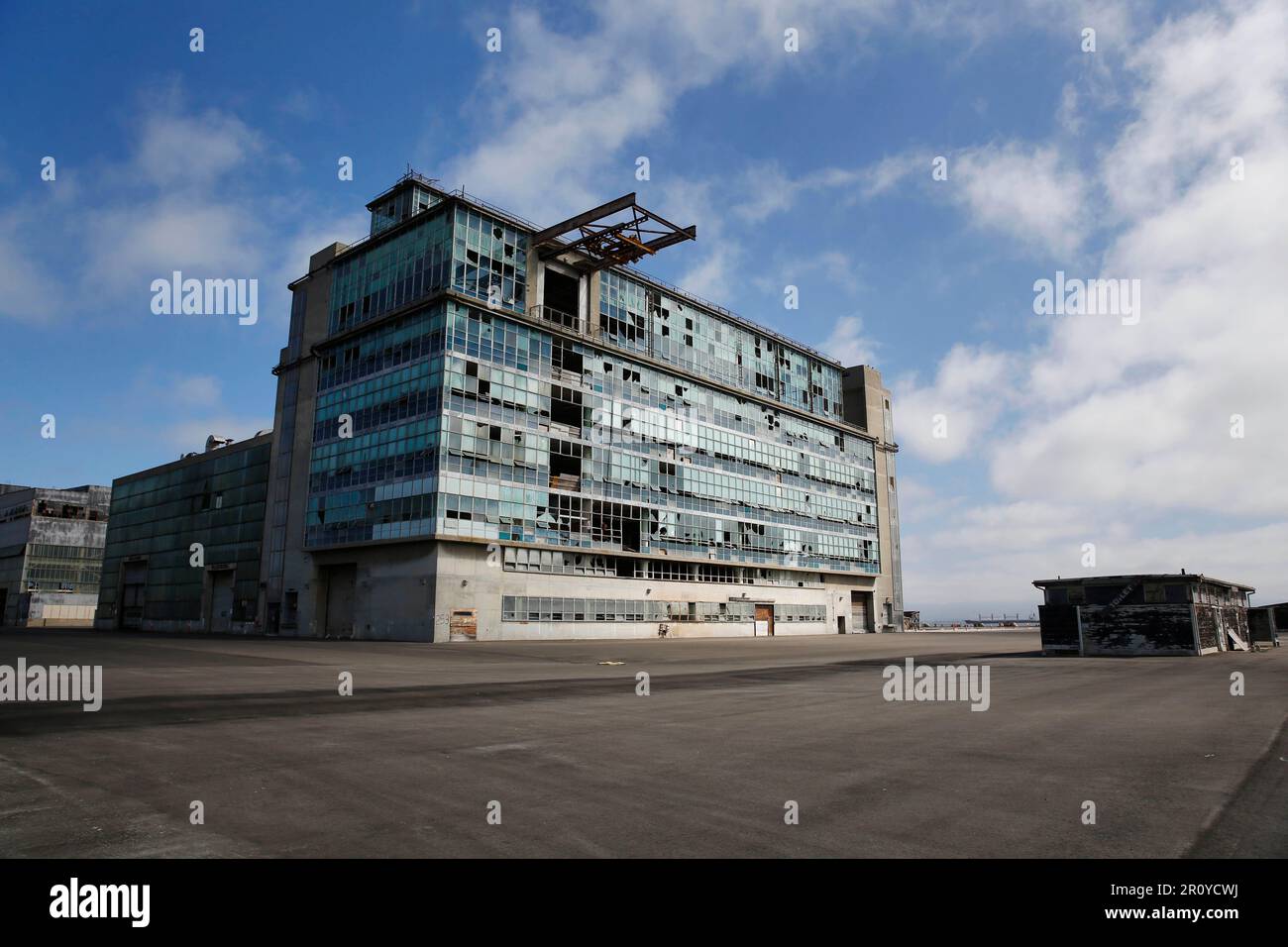 The periscope building (left) is seen next to structure for toilets ...