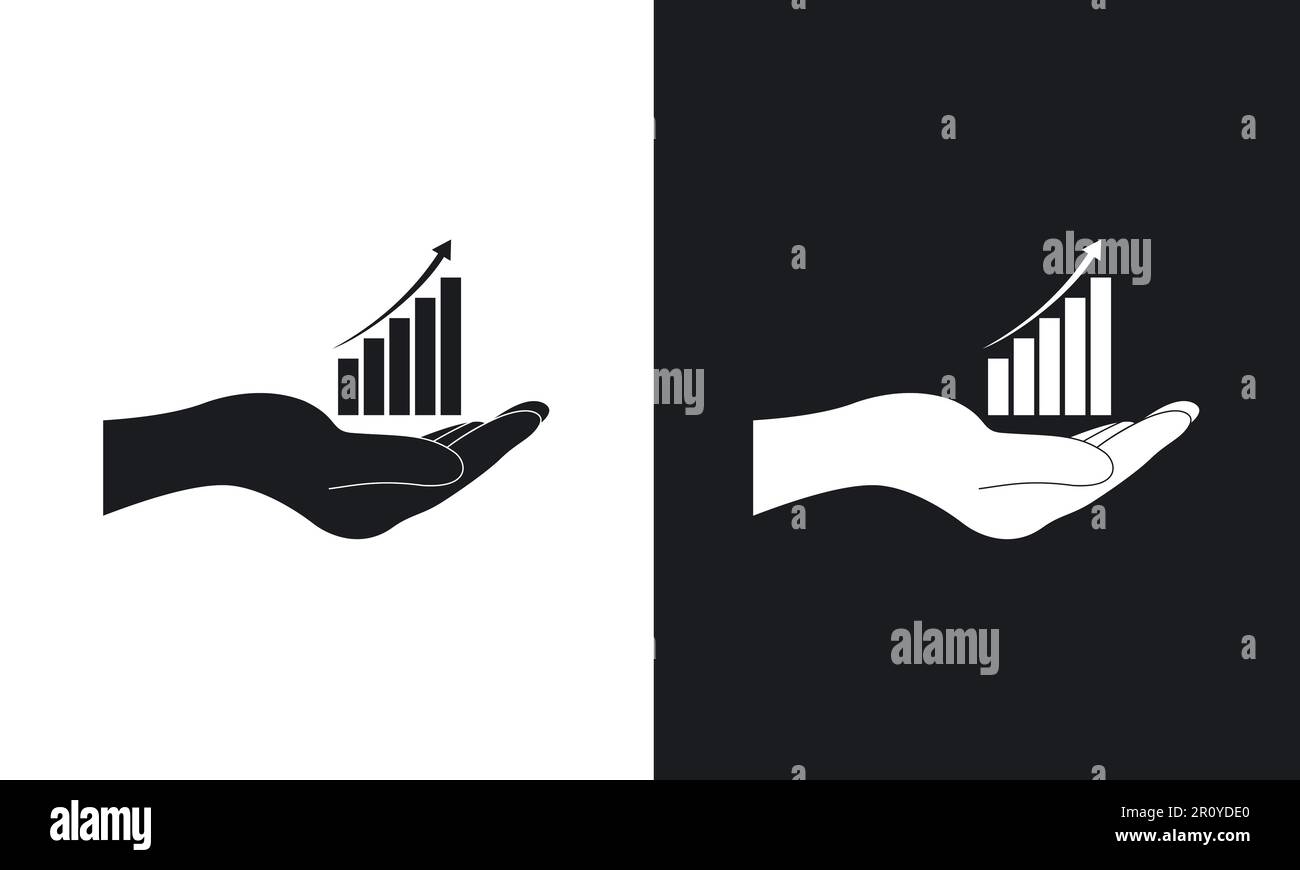 Hand with vector growing diagram, growing graph Stock Vector Image ...