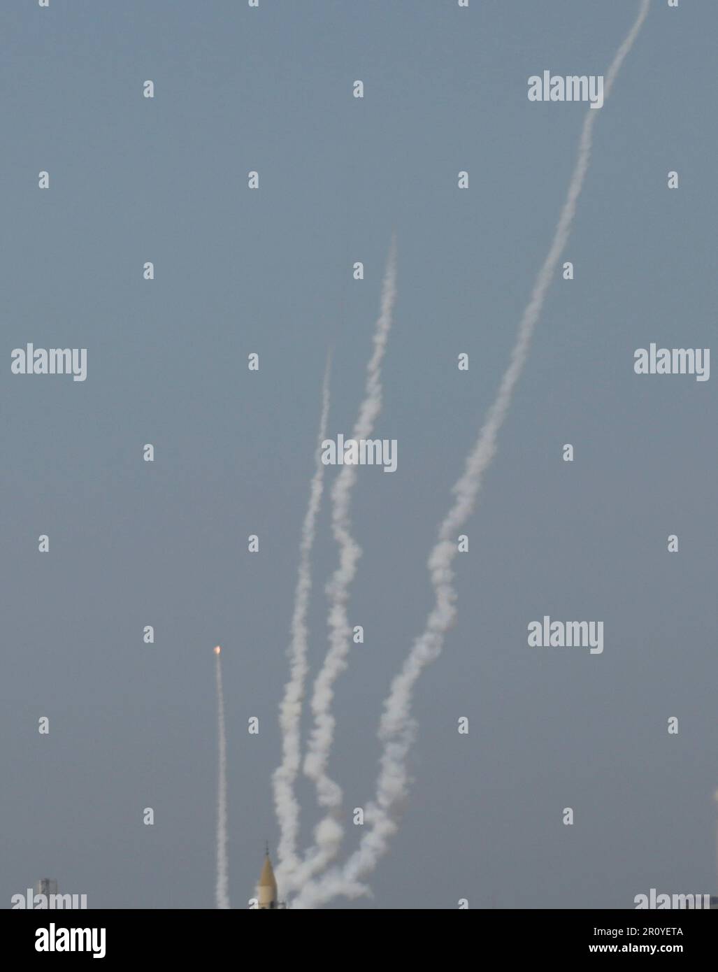 Gaza, Palestine. 10th May, 2023. Rockets are fired from Gaza into ...