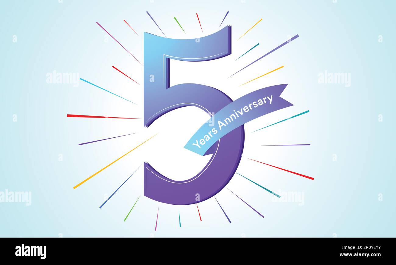 5 years of anniversary banners, 5 years of celebration Stock Vector ...