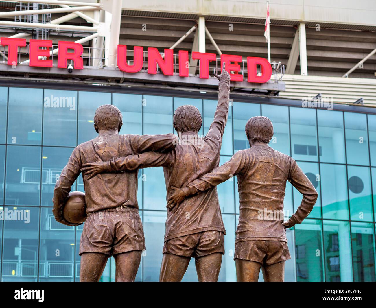 Manchester Uk May 2023 Manchester United's Trinity statue outside the ...
