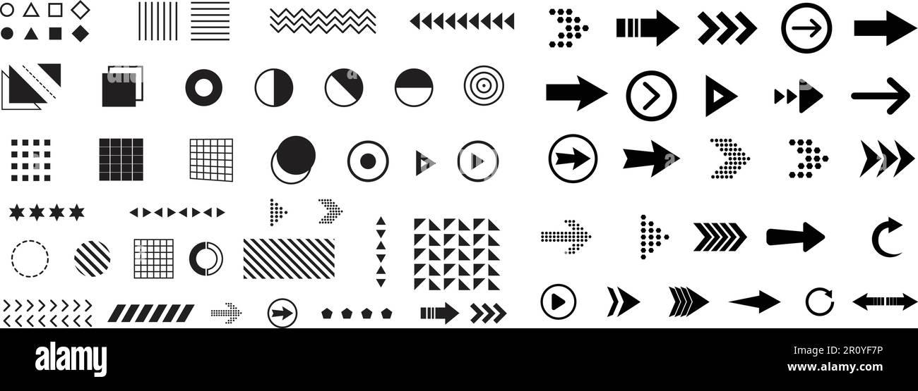 Modern simple arrow black icons. Arrow icon. Arrow vector collection ...