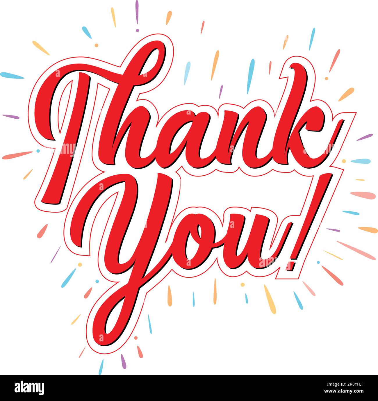 Thank you handwritten typography, thank you banner & card, Lettering ...