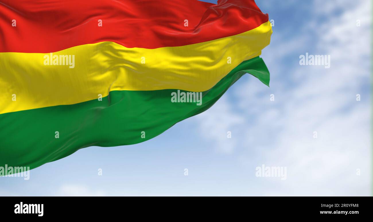 Bolivia national flag waving in the wind. The Plurinational State of ...