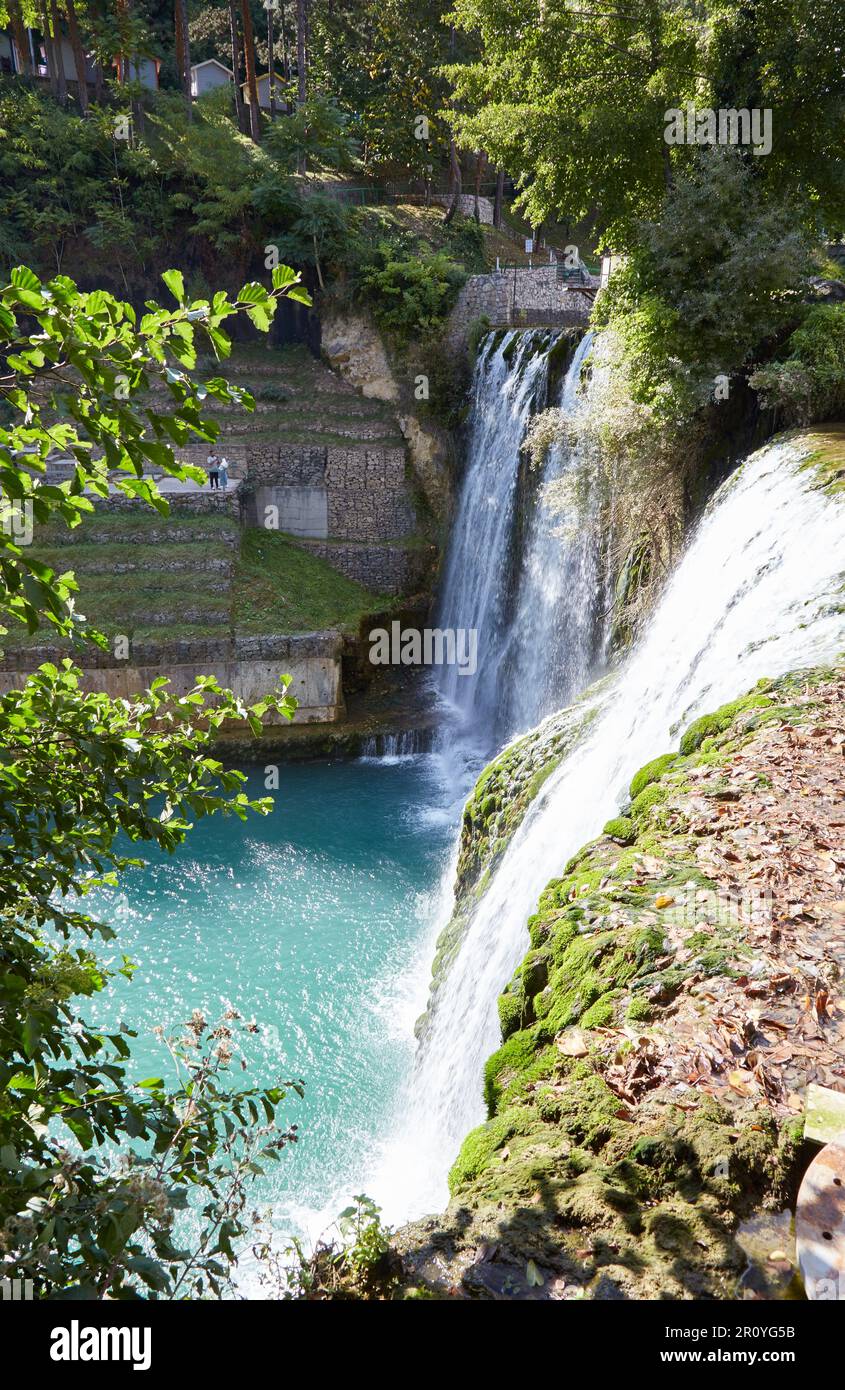 Pliva river waterfall castle hi-res stock photography and images - Alamy