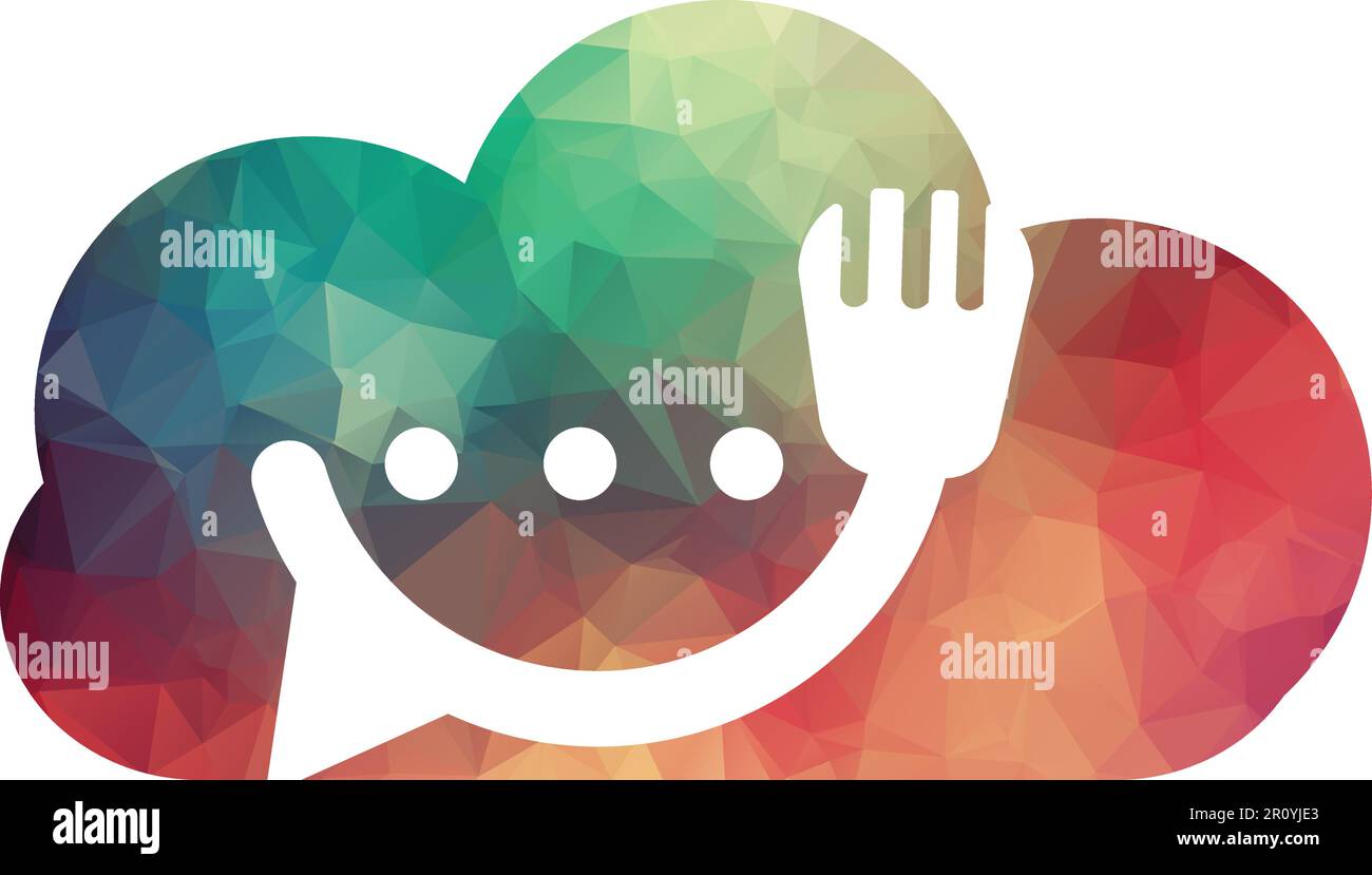Chat logo form food restaurant icon vector design template food chat ...