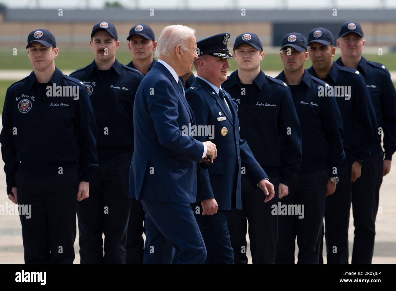 President Joe Biden, escorted by 89th Airlift Wing Commander Air Force ...