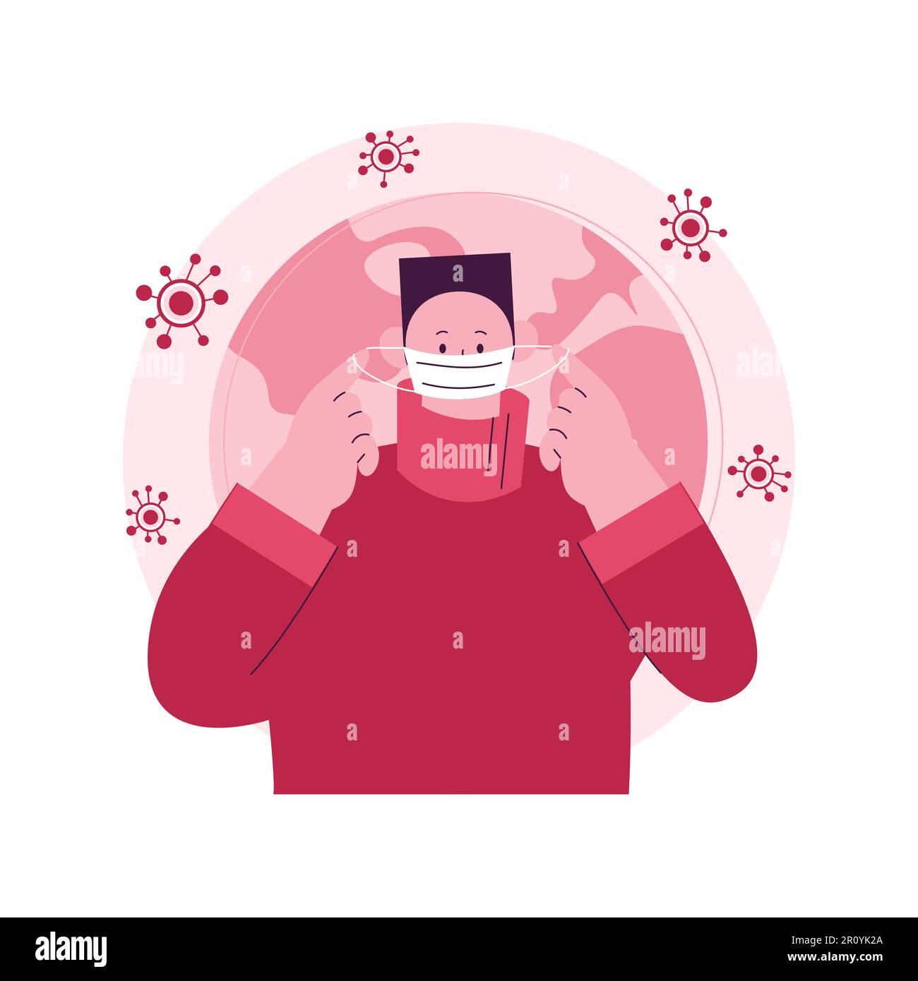 Recommended to wear a mask abstract concept vector illustration. Virus ...