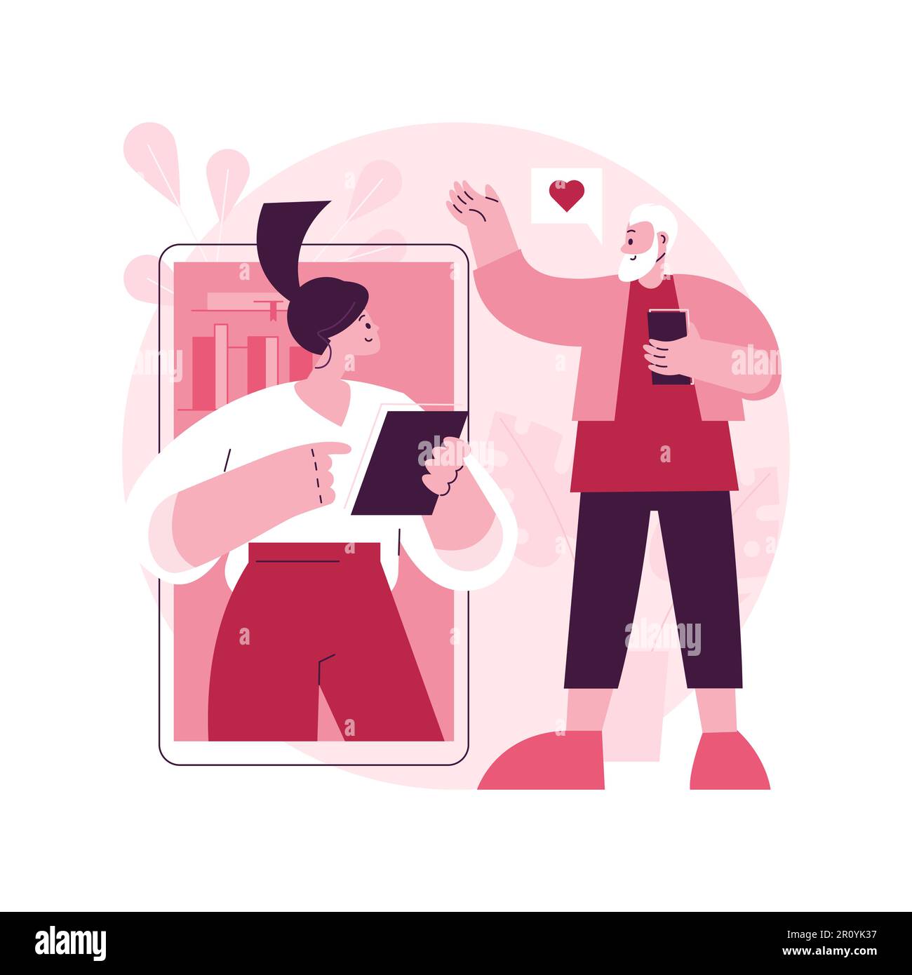 Stay connected to people abstract concept vector illustration. Self ...