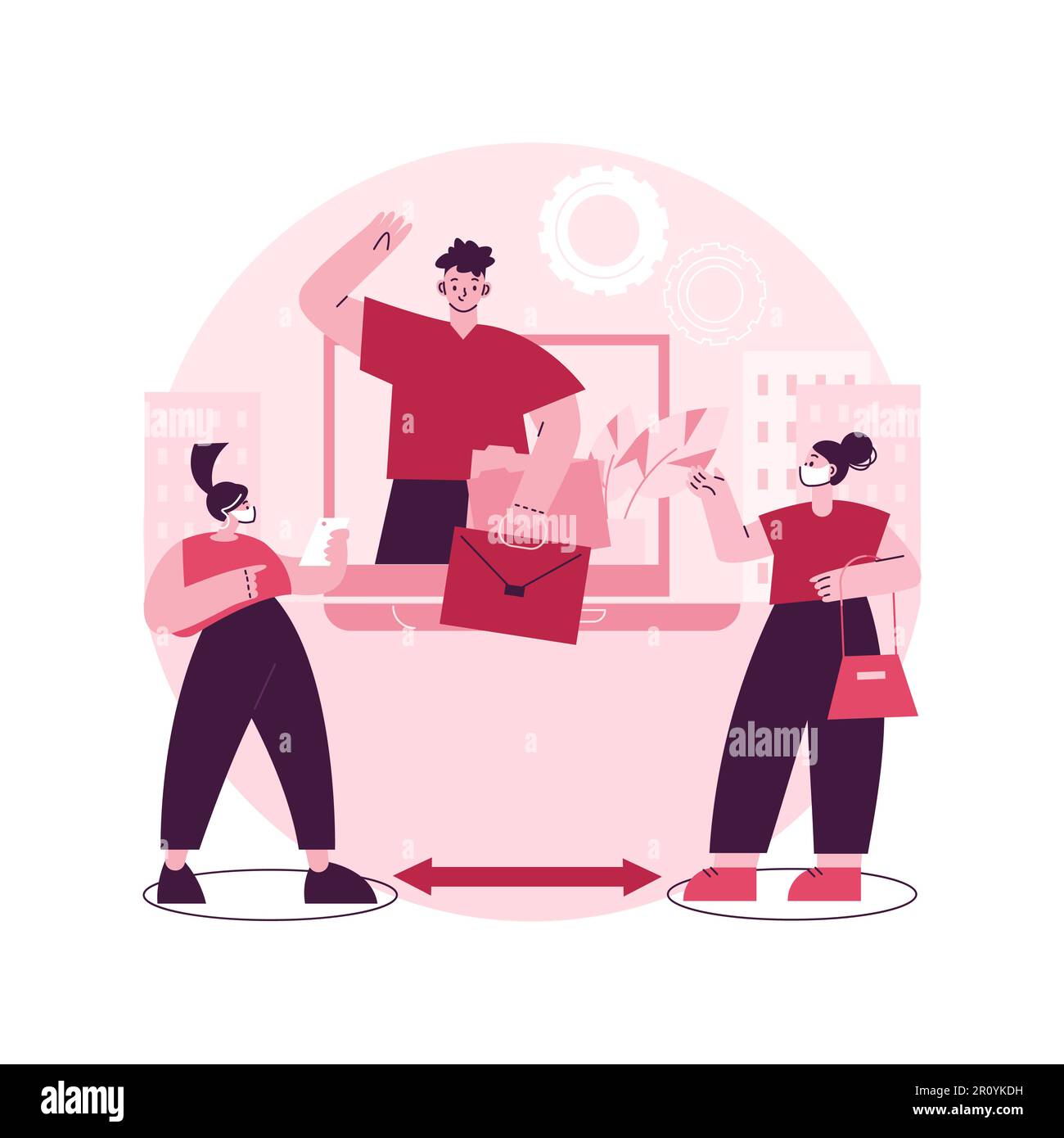 Business meeting during sick leave abstract concept vector illustration ...