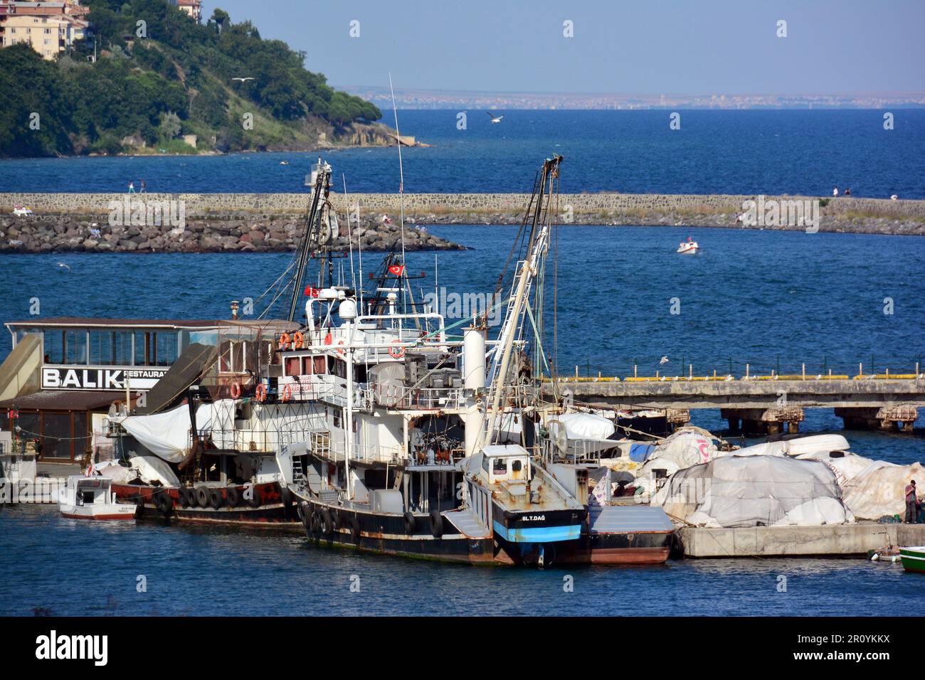 fishing boats, port, Tekirdağ, East Thrace region, Trakya, Turkey, Asia ...