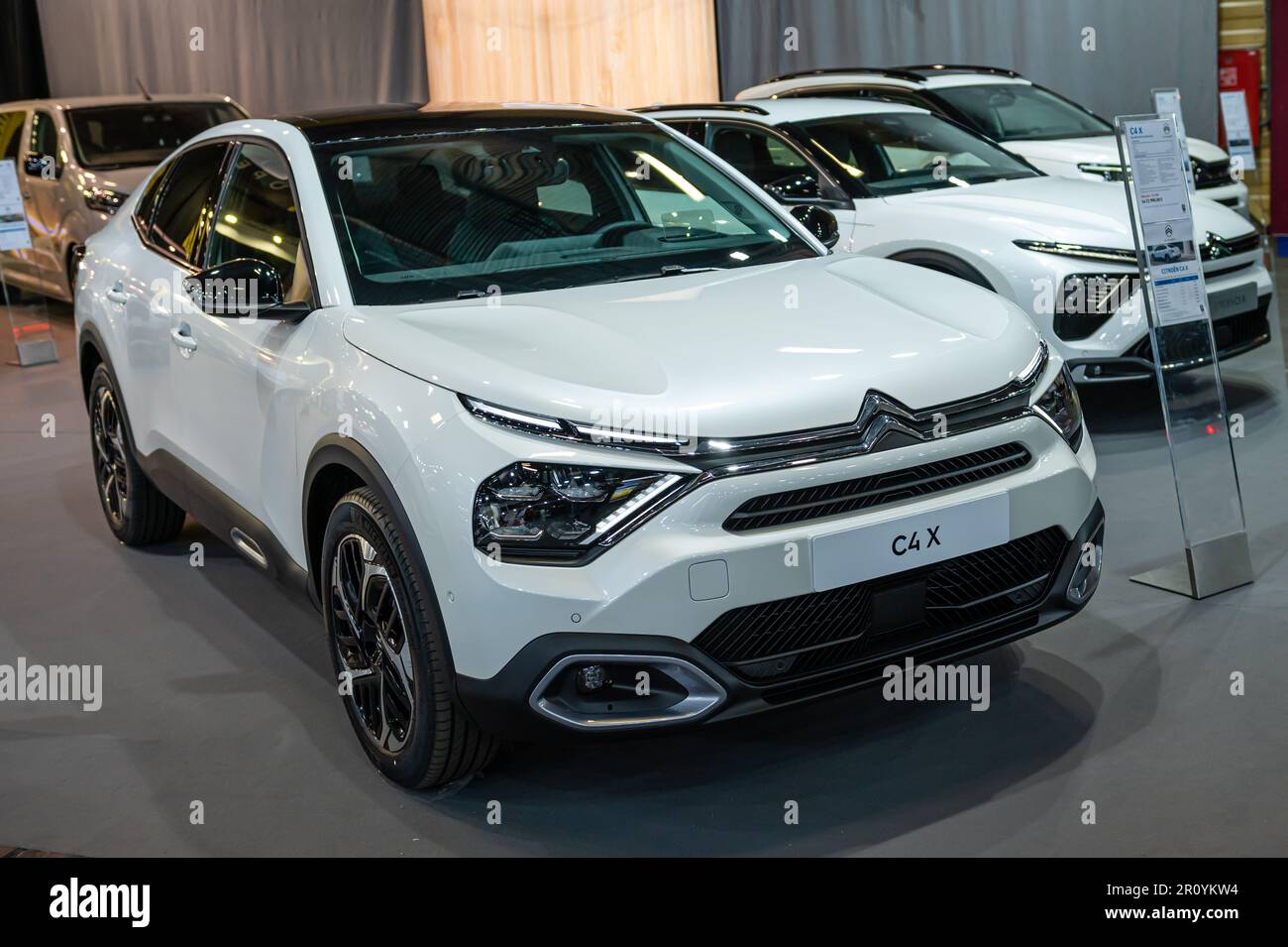 Riga, Latvia, April 28, 2023: New Citroen C4 X premiere at a motor show ...