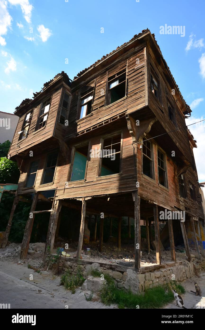 Historic Ottoman wooden houses, Tekirdağ, East Thrace region, Trakya ...