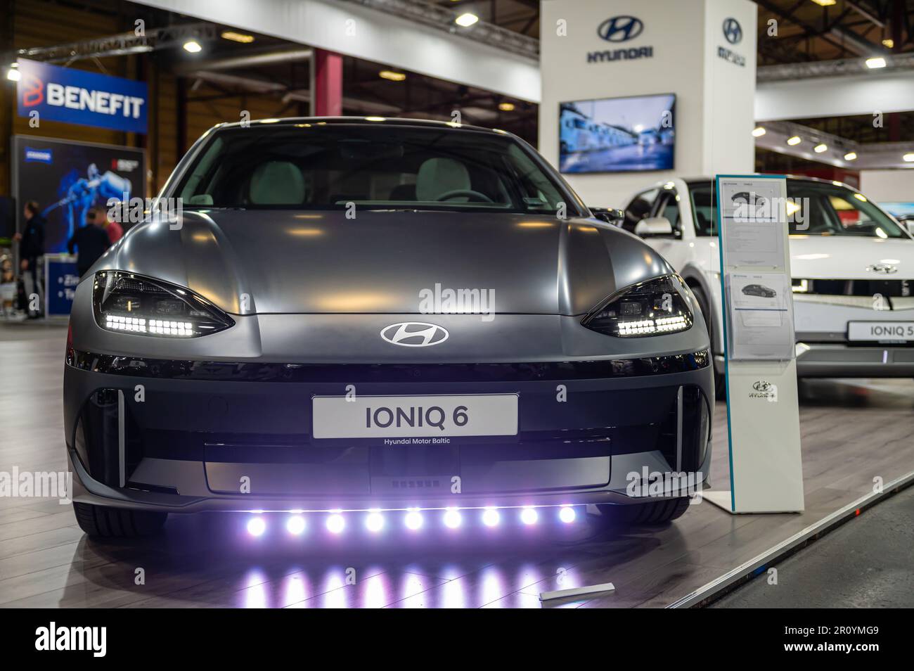 Riga, Latvia, April 28, 2023: electric supercar Hyundai Ioniq 6 ...