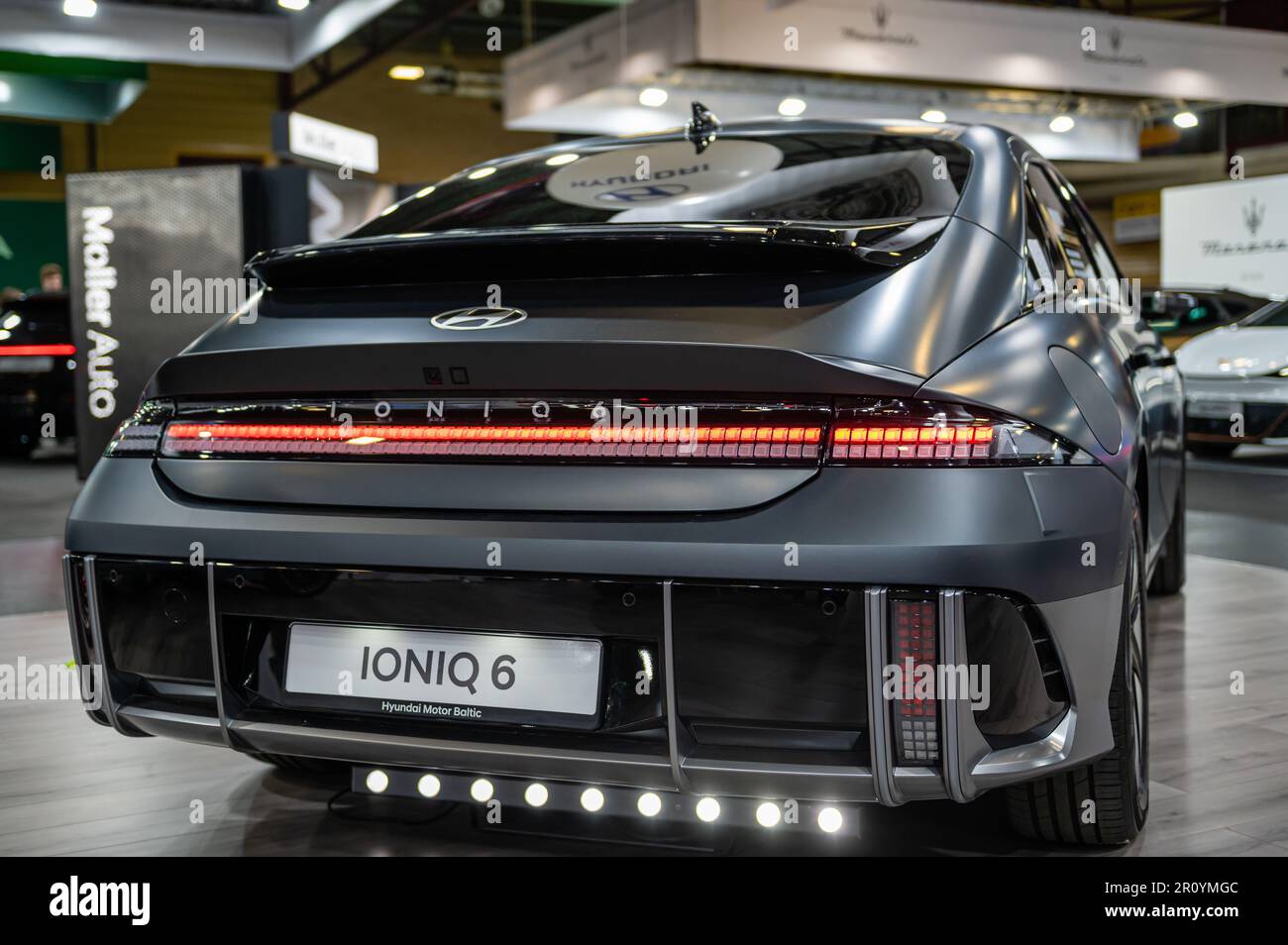 Riga, Latvia, April 28, 2023: electric supercar Hyundai Ioniq 6 ...