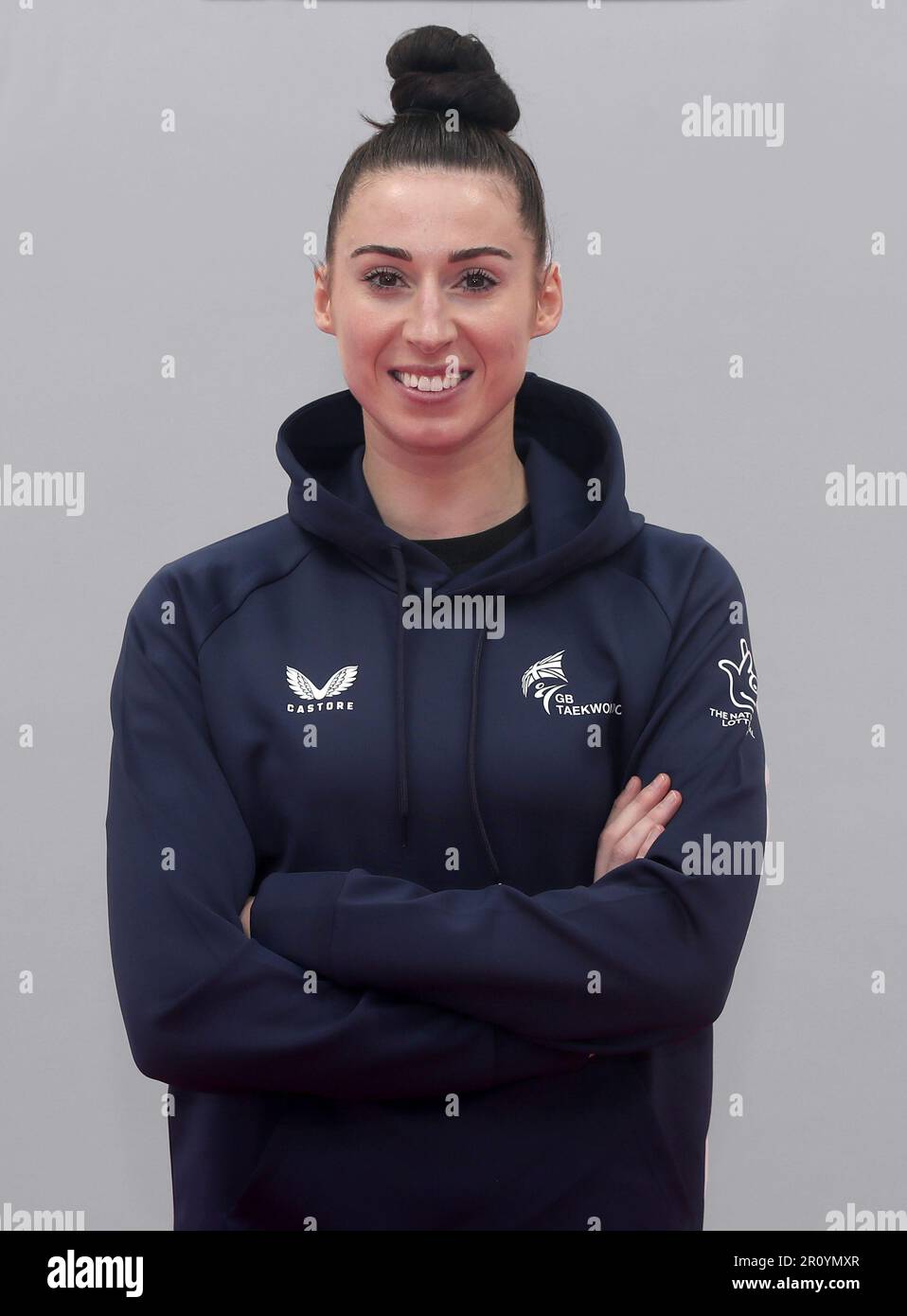 Bianca Cook poses for photographers during a media day at the National ...