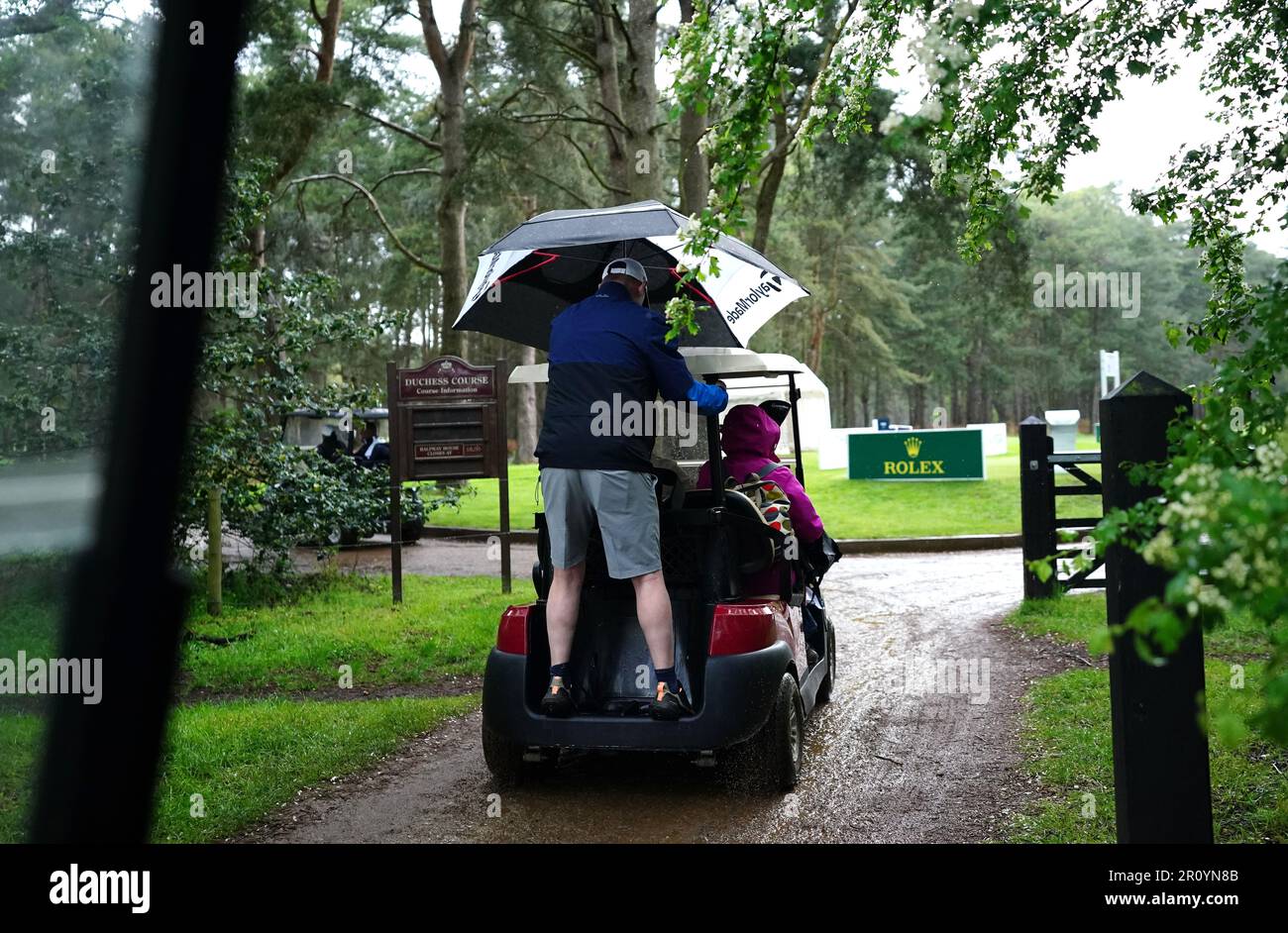 Players return to the field after a break in play due to lightening ...