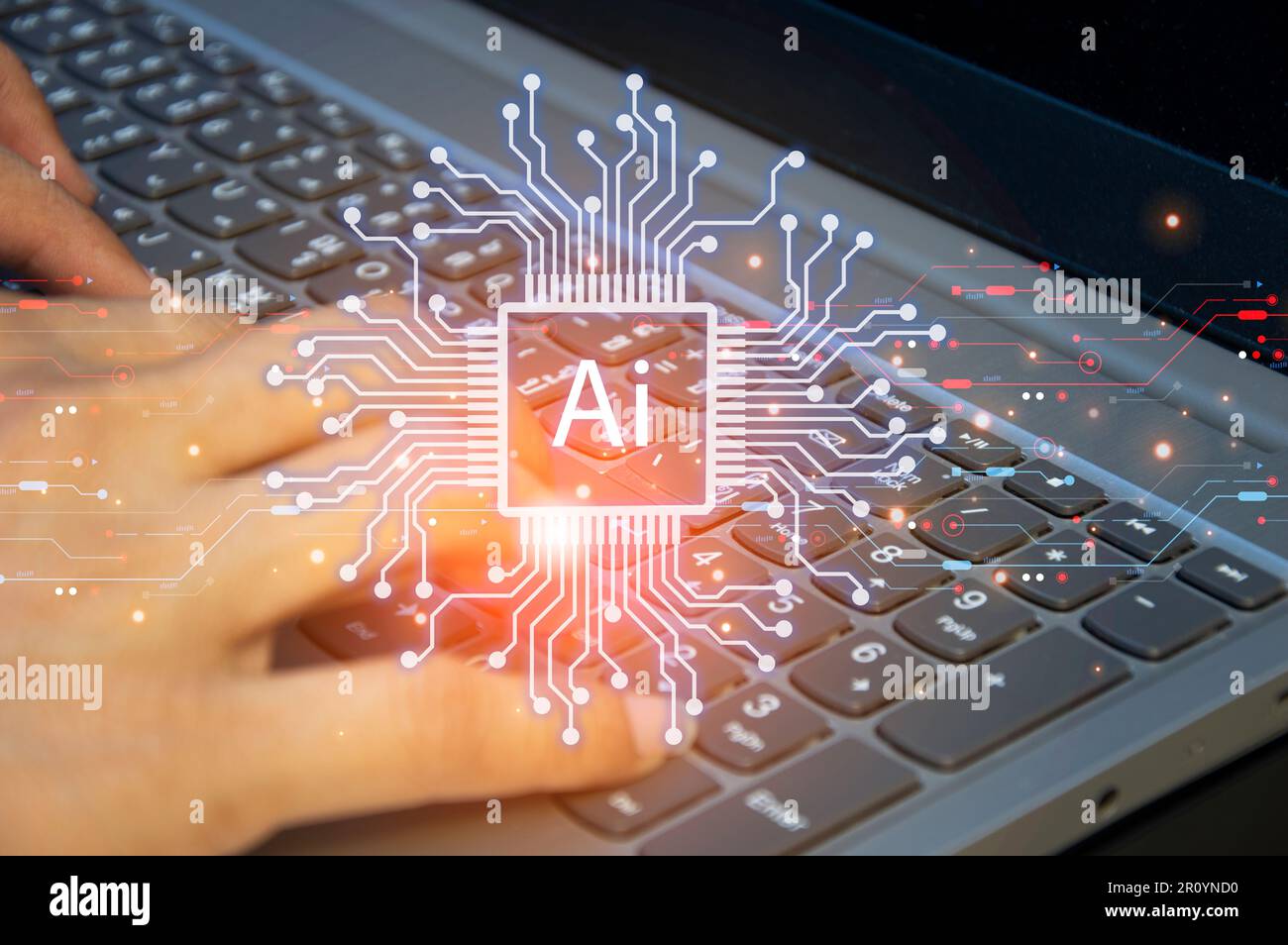 The concept of using artificial intelligence in everyday life Stock ...