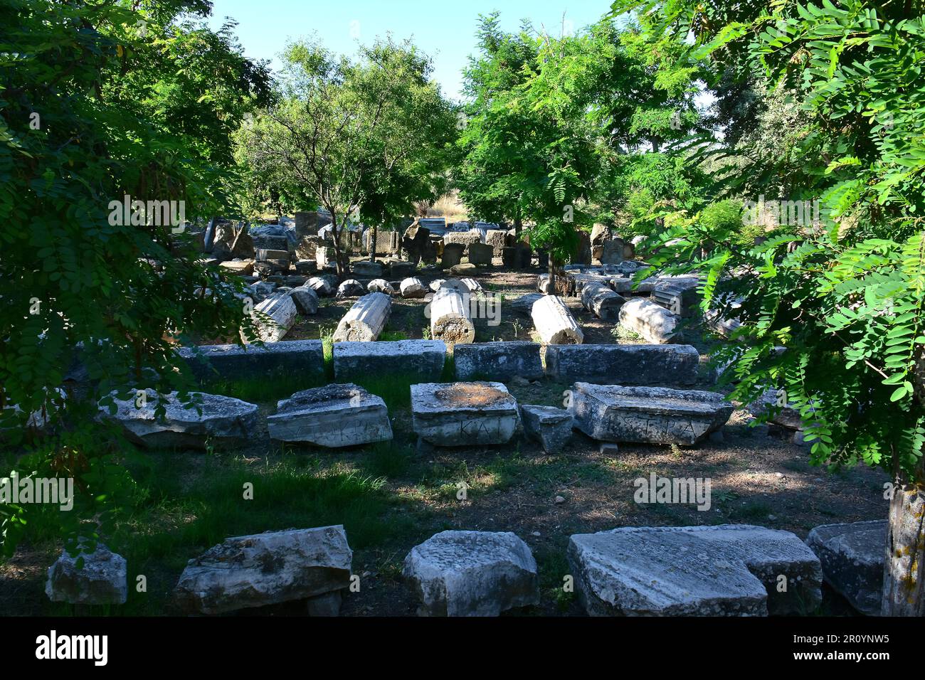 Ruins in Troy, ancient city and archaeological site located at Hisarlik ...