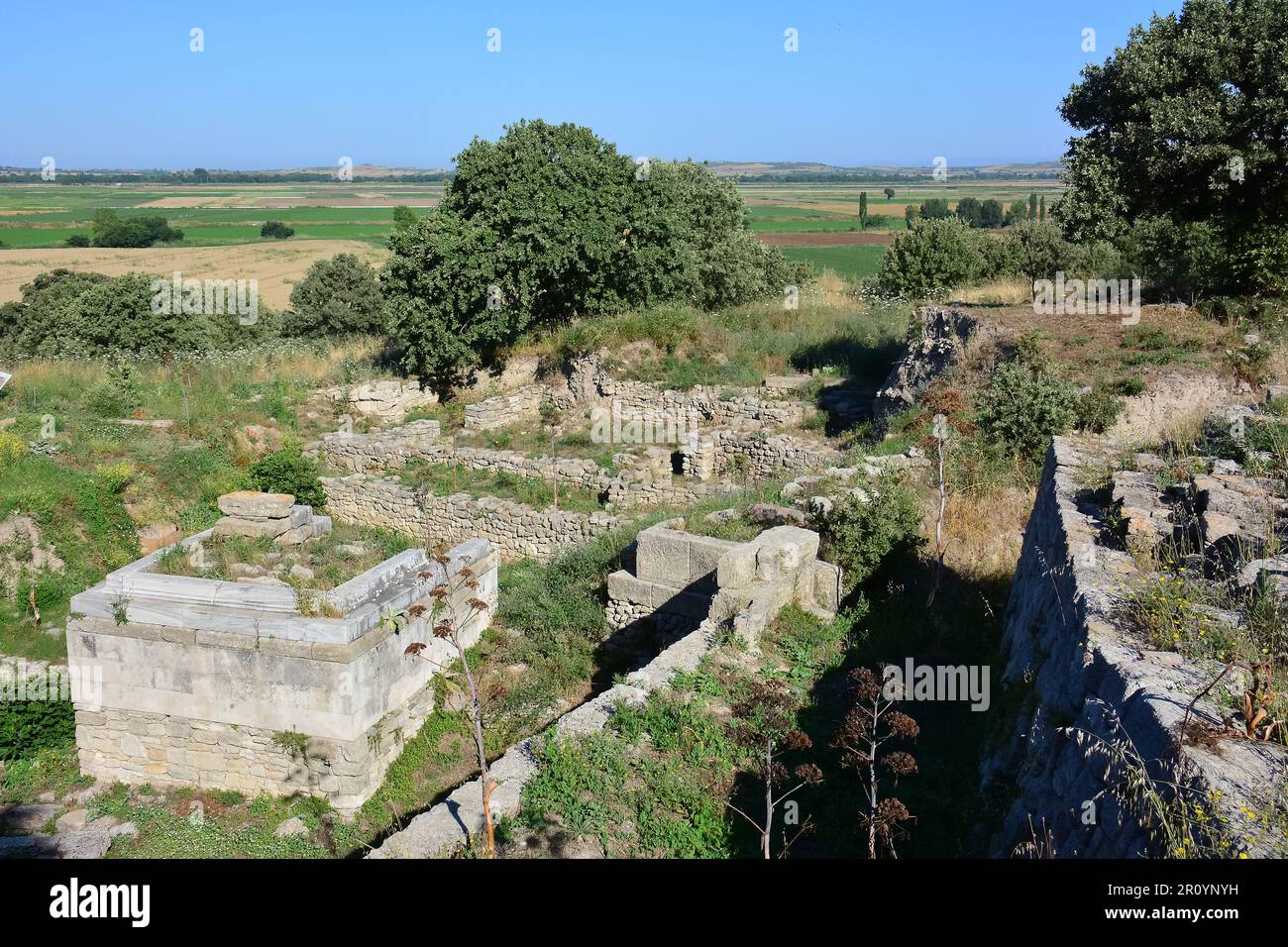 Ruins in Troy, ancient city and archaeological site located at Hisarlik ...