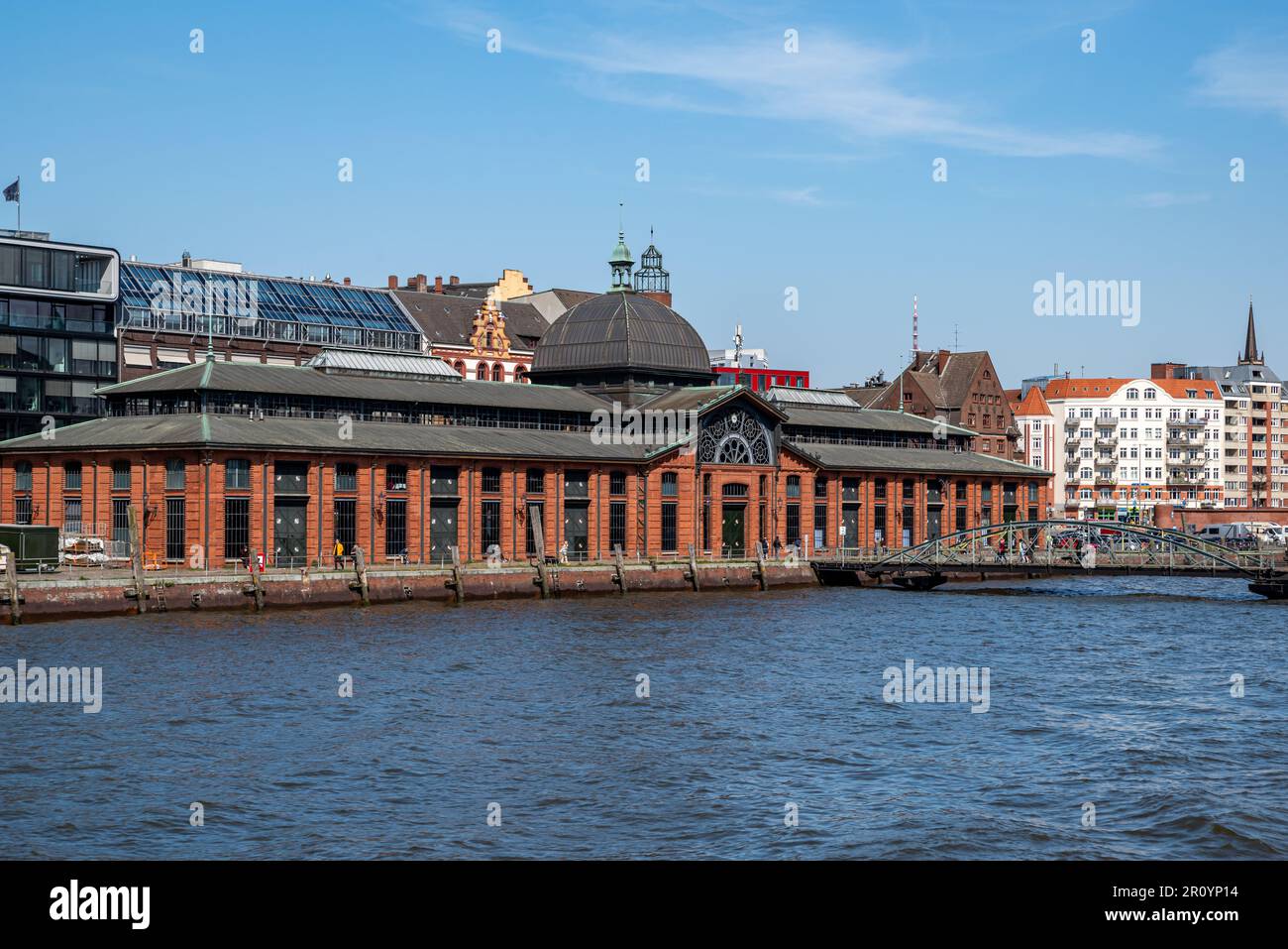 Hamburg, Germany - 04 17 2023: View of the fish auction hall in Hamburg ...
