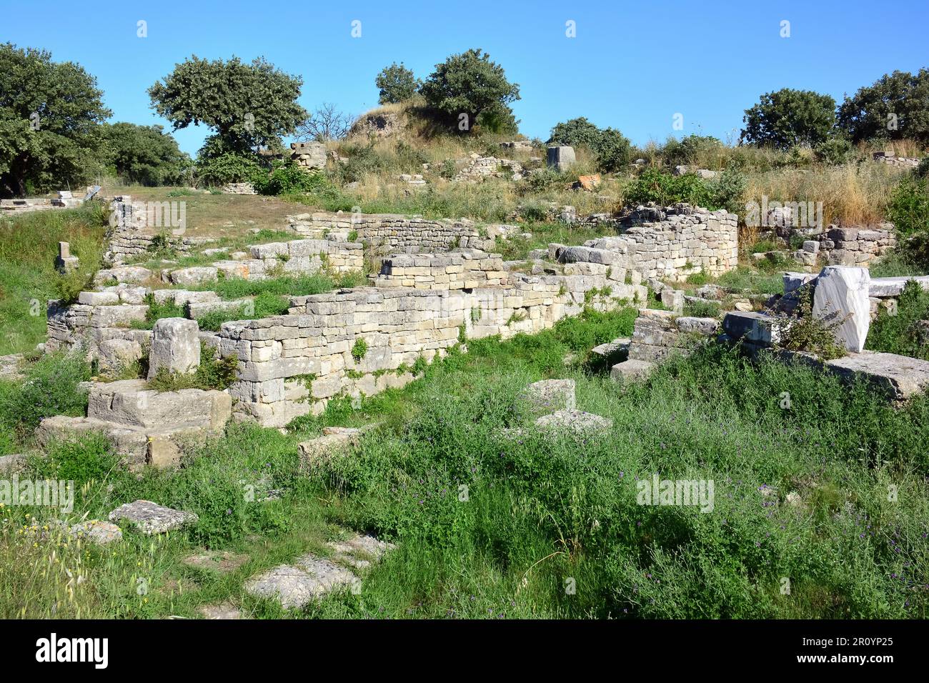 Ruins in Troy, ancient city and archaeological site located at Hisarlik ...