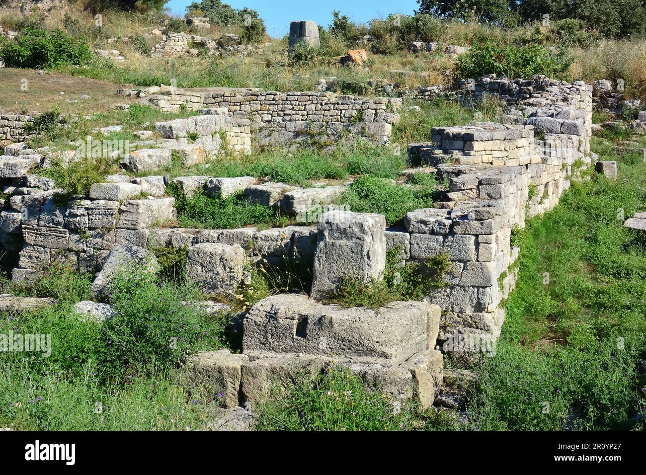 Ruins in Troy, ancient city and archaeological site located at Hisarlik ...