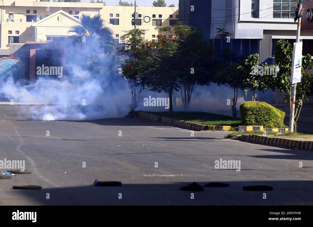 Abbottabad, Pakistan, May 10, 2023. Police officials restore baton ...