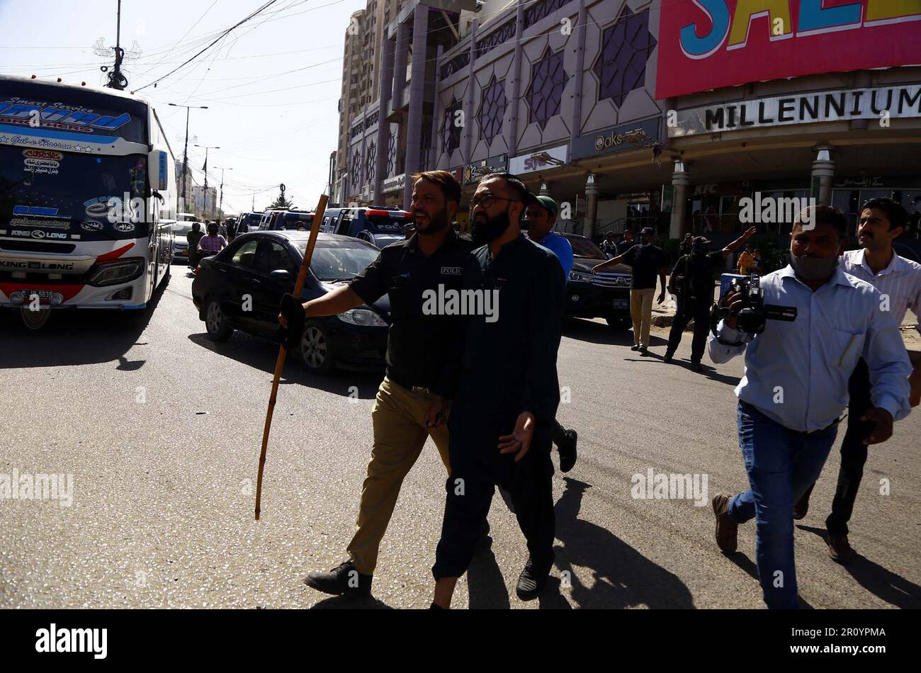 Abbottabad, Pakistan, May 10, 2023. Police officials restore baton ...