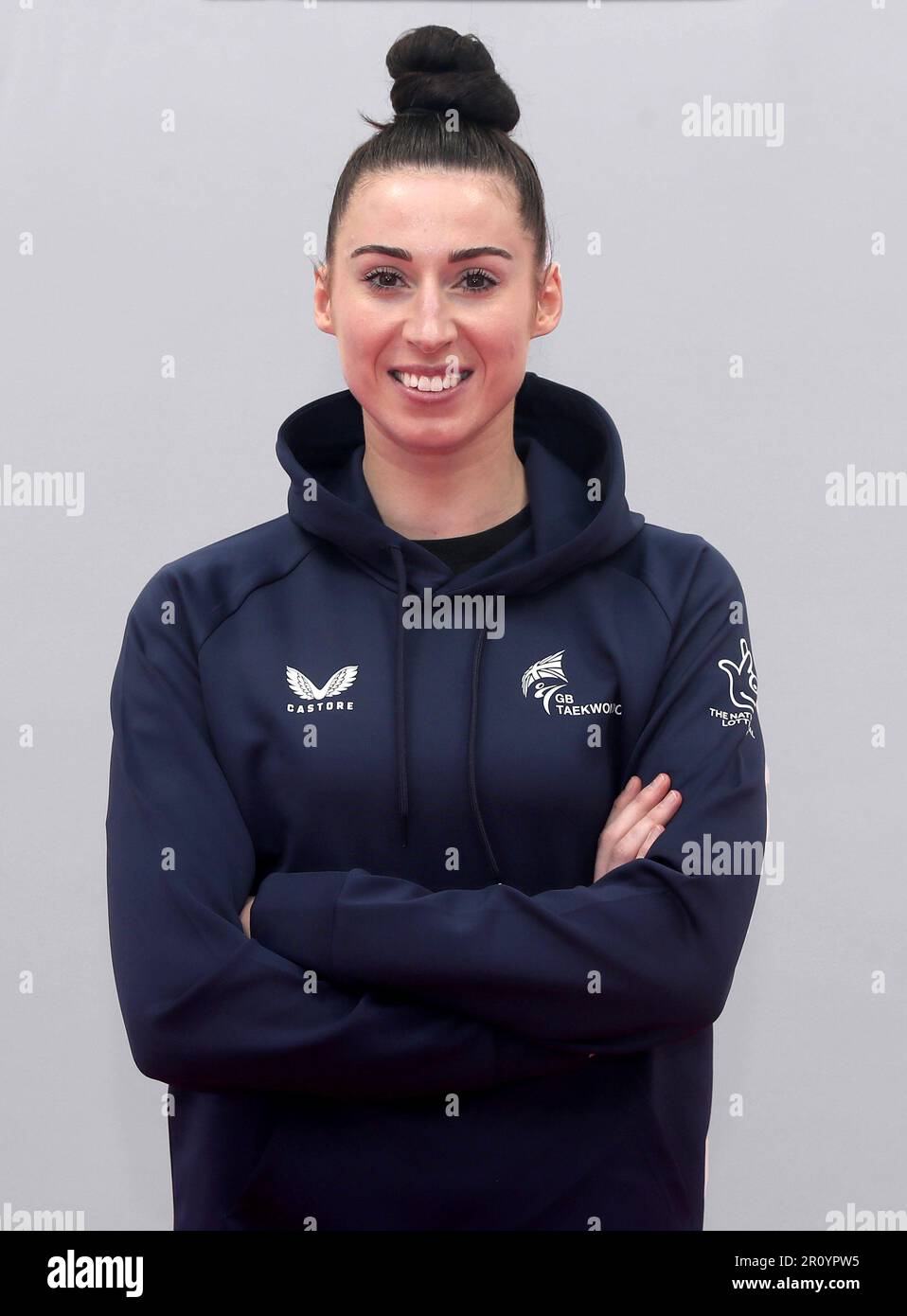 Bianca Cook poses for photographers during a media day at the National ...