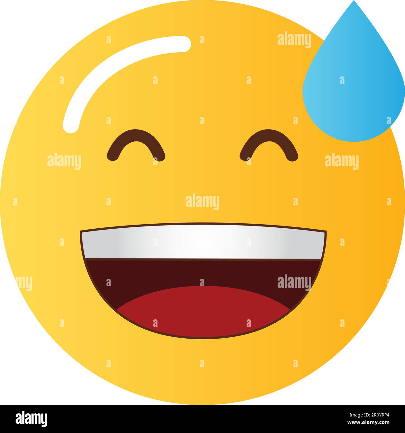 Grinning Face with Sweat icon vector image. Suitable for mobile apps, web apps and print media ...