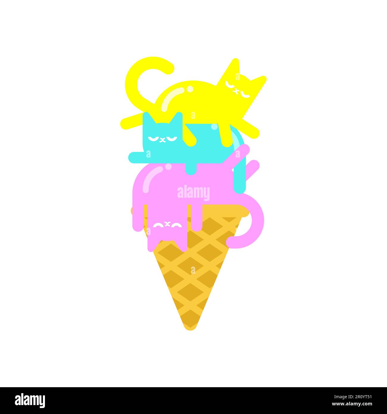 Ice cream cat isolated. Eskimo pet. Vector illustration Stock Vector ...