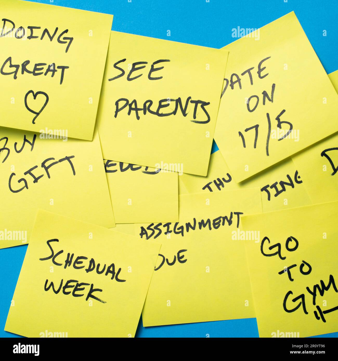 Blue sticker notes paper hi-res stock photography and images - Alamy