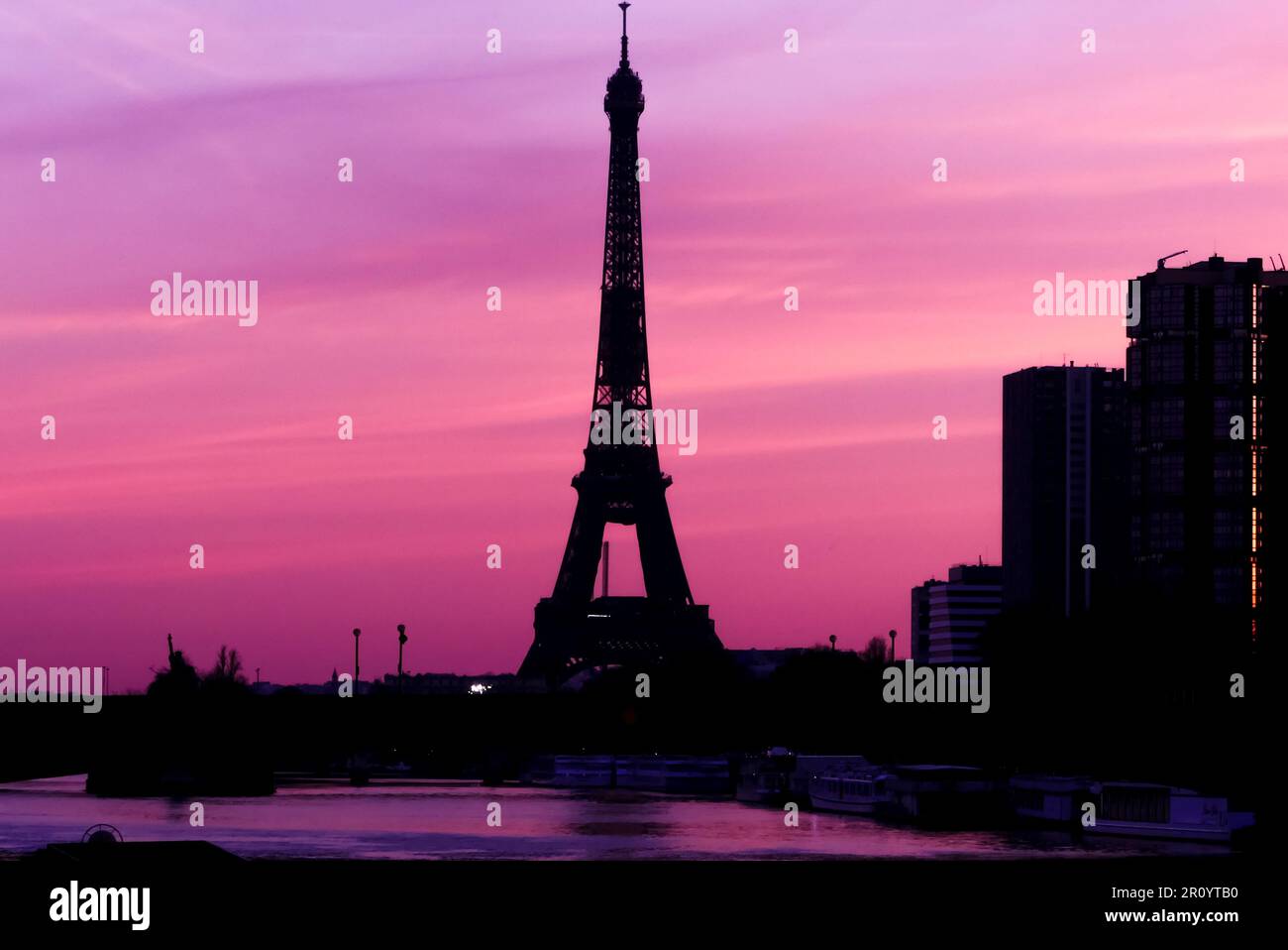 Eiffel Tower At Sunset Pink